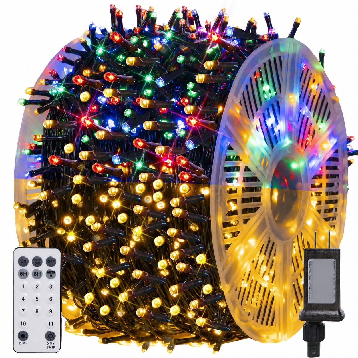 Lukvuzo Color Changing Christmas Lights 328FT 1000LED Warm White Multi ...
