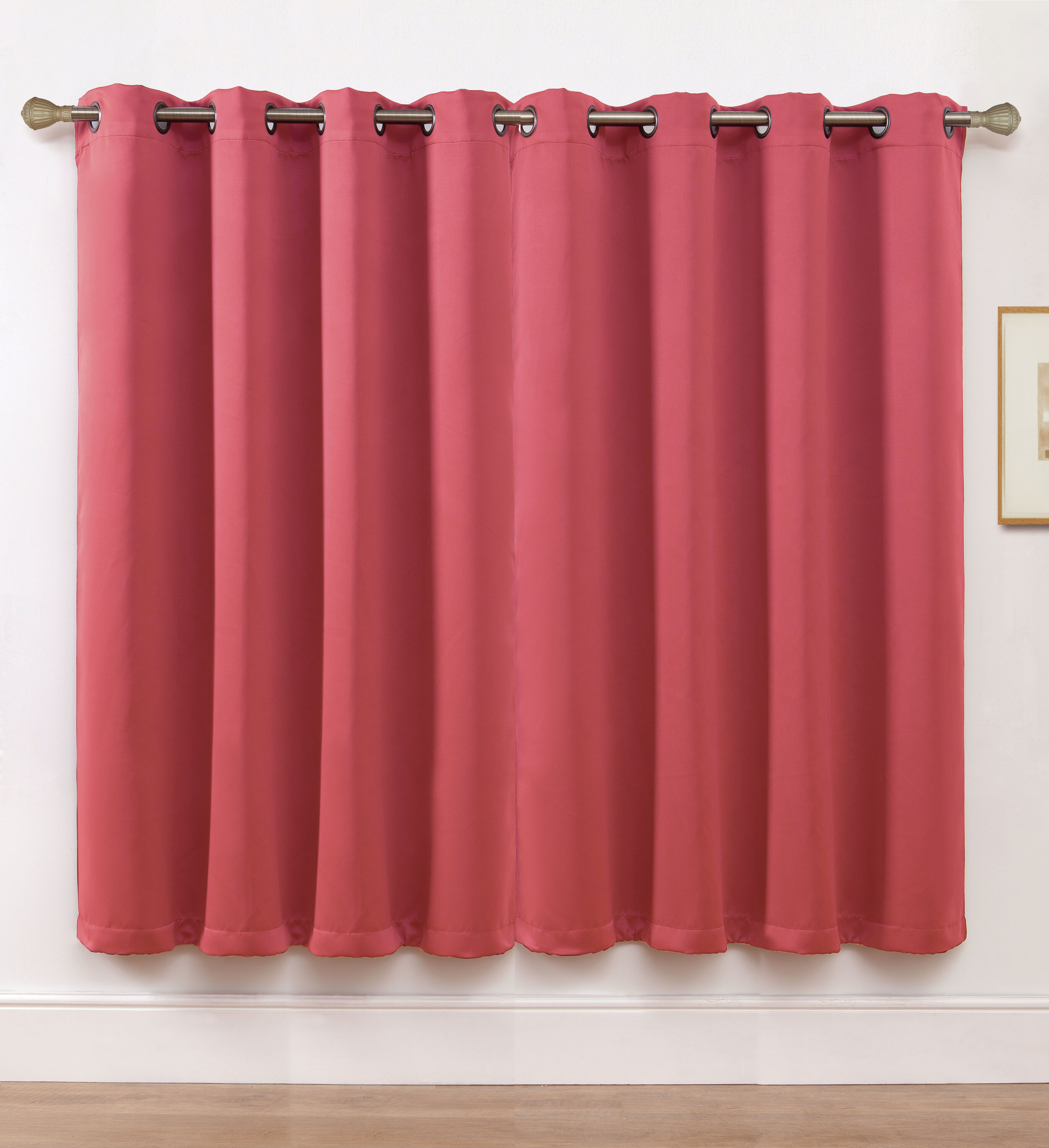 VCNY Home 63-in Coral Room darkening Grommet Single curtain panel in ...