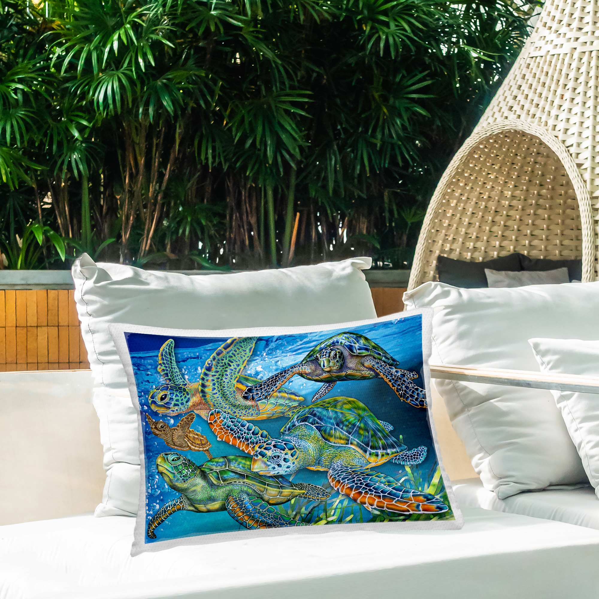 Stupell Industries Tortoise Family Underwater Swim Outdoor Printed ...