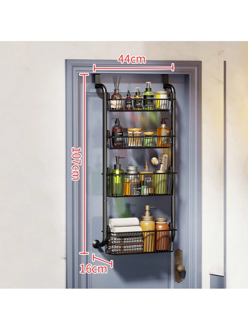 Qeetex Over The Door Pantry Organizer and Storage.Metal Behind Door ...