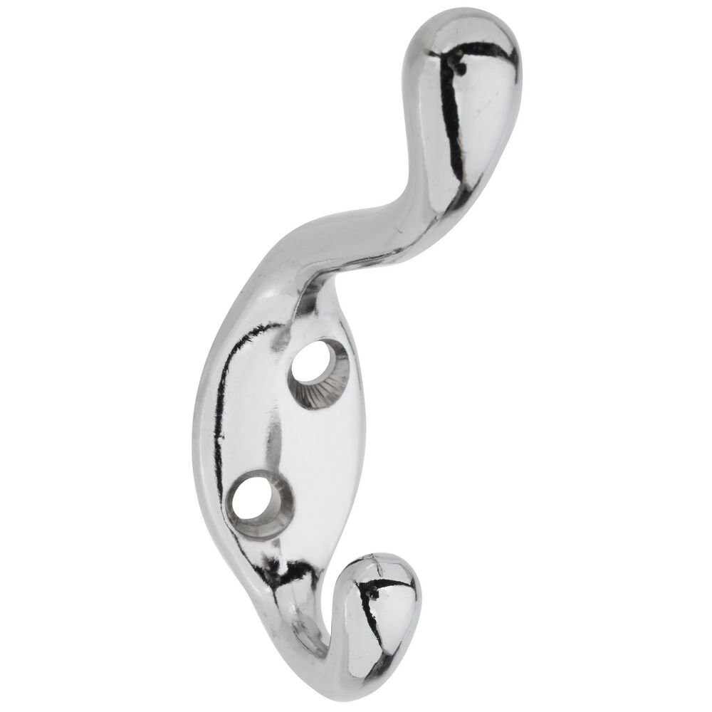 National Hardware N273-516 2-Hook Heavy-Duty Coat and Hat Hook Chrome ...