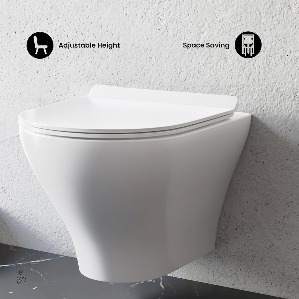 Swiss Madison Monaco Wall-Hung Toilet Bundle Dual Flush Glossy White ...