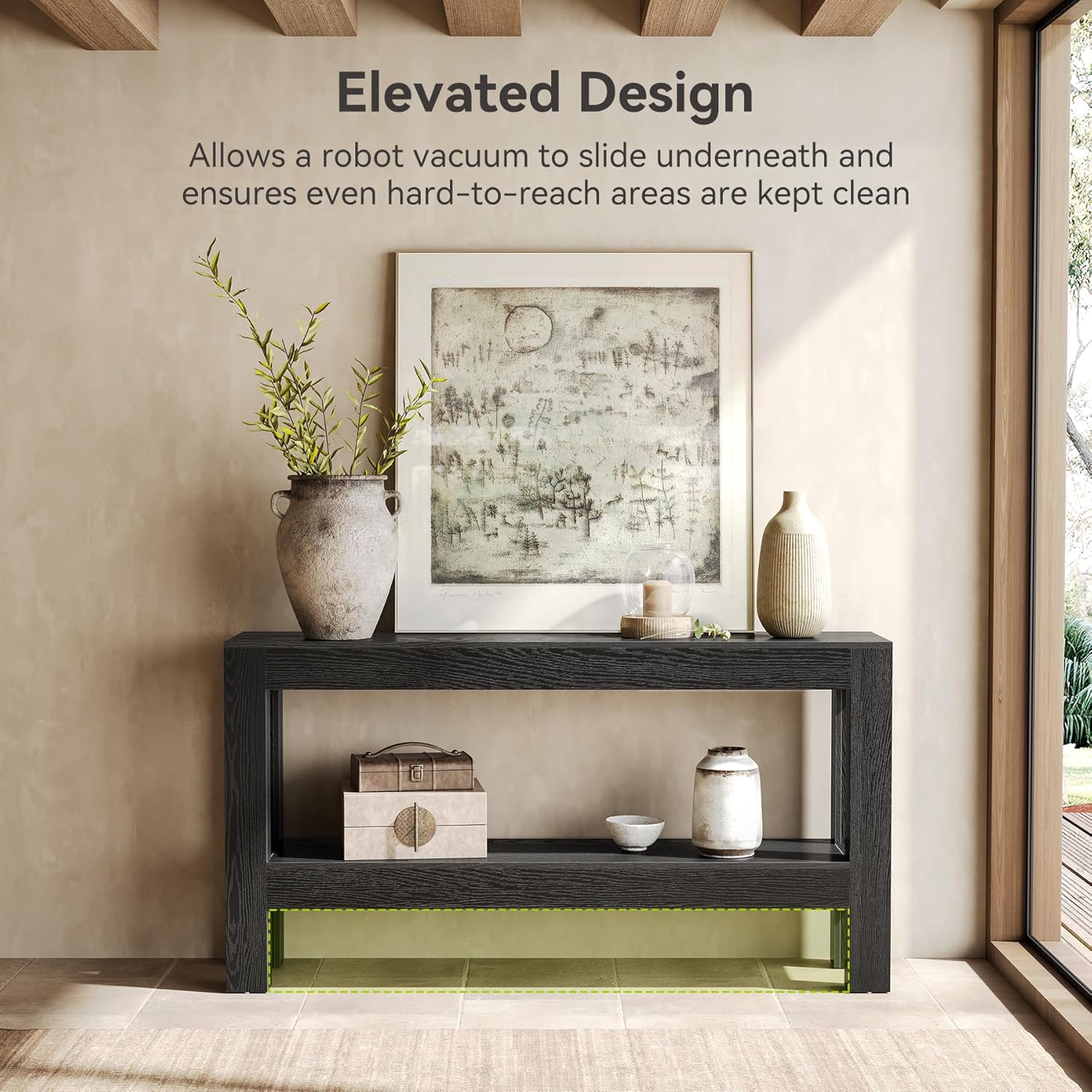 Tribesigns 63 inches Black Console Table for Entryway Narrow Long ...