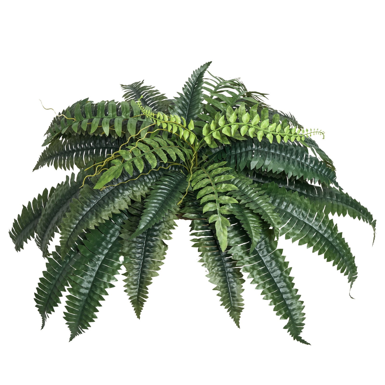 LUXEYARD 2 Pcs Artificial Boston Ferns Plastic Fern 35 Branches Indoor ...