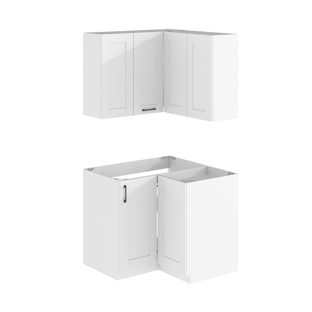 Homsee Two-Door Pantry Cabinet with Top Storage Unit White Finish Metal ...