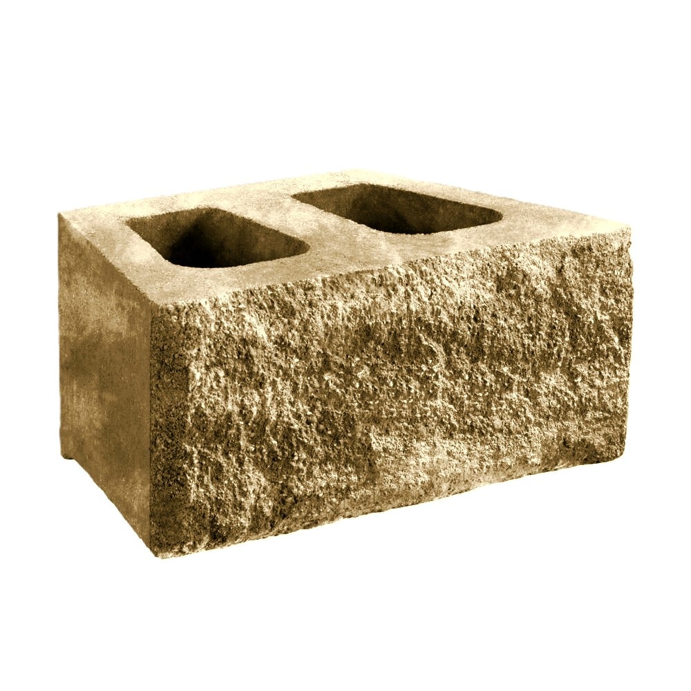 Oldcastle 6-in H x 16-in L x 9-in D Tan/Char Concrete Retaining wall ...