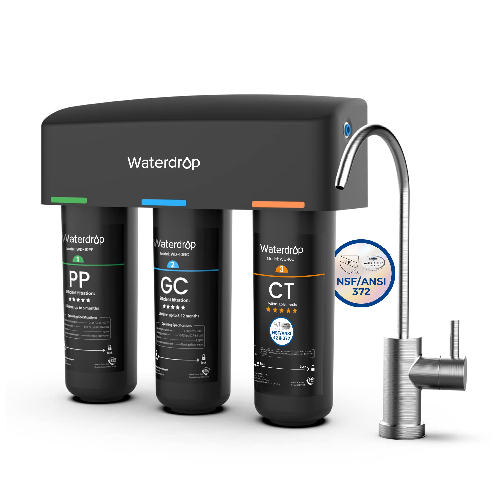 Waterdrop TSB 5-stage Composite/Activated carbon Under Sink Water ...
