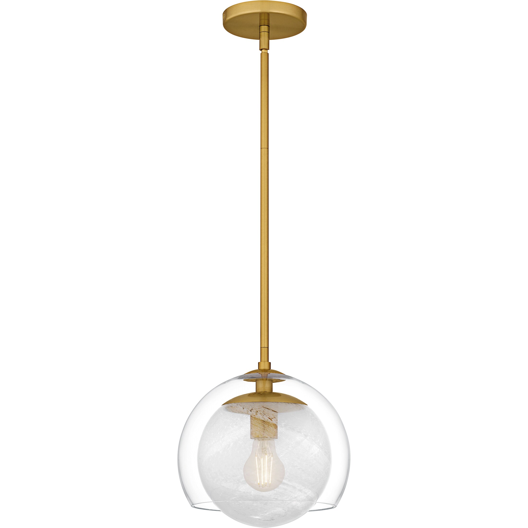 Quoizel Eslinger 1 -Light Brushed Gold Modern/contemporary Clear glass ...