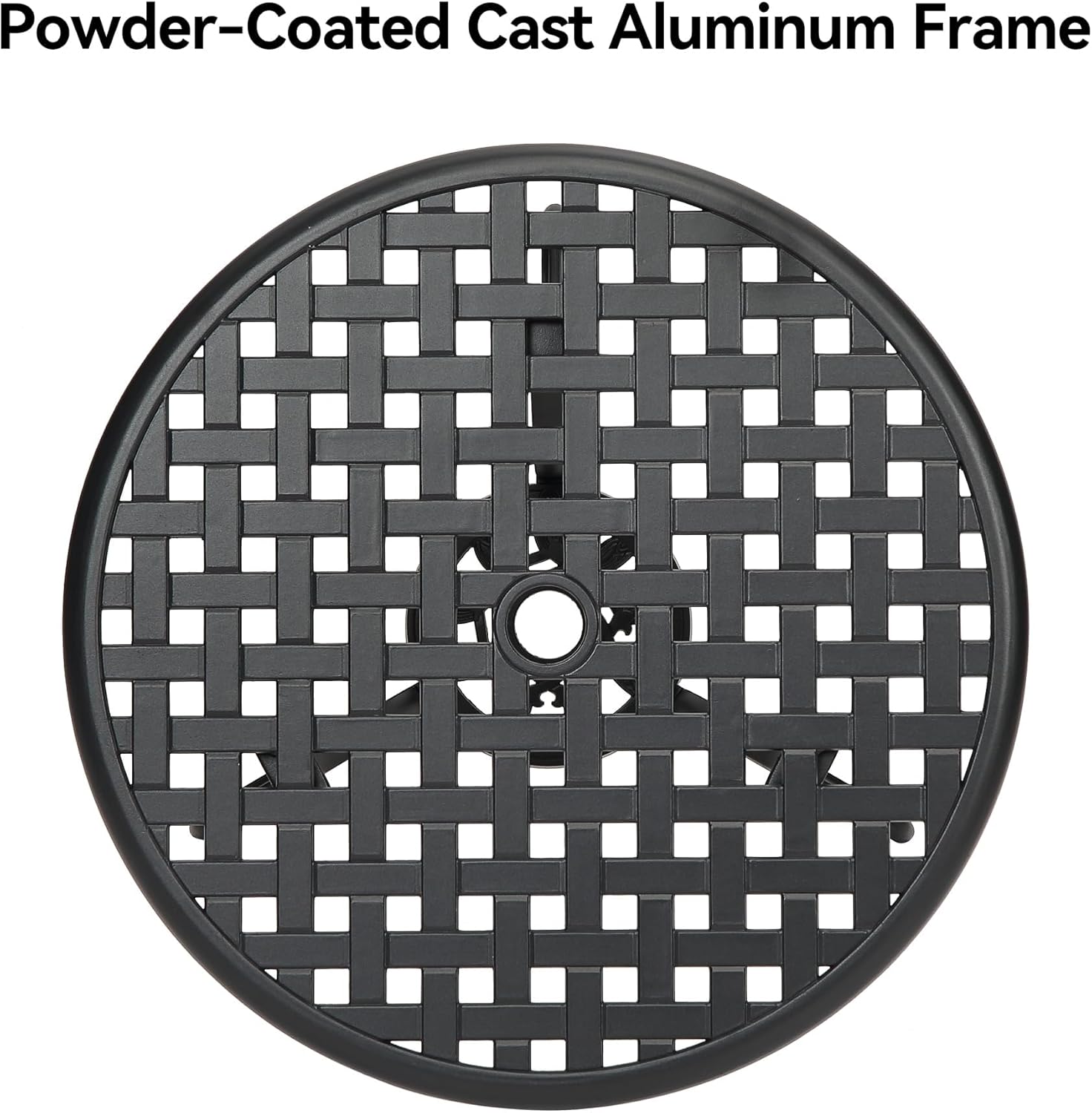GAOMON 23.6inch Round Cast Aluminum Patio Bistro Table with Umbrella ...