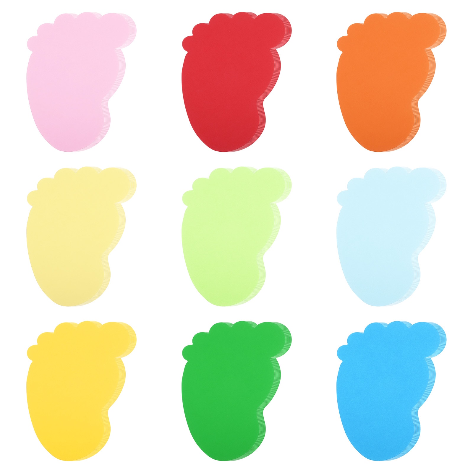 Unique Bargains Footprint Cutouts 72pcs Paper Feet Colorful Feet Cutout ...
