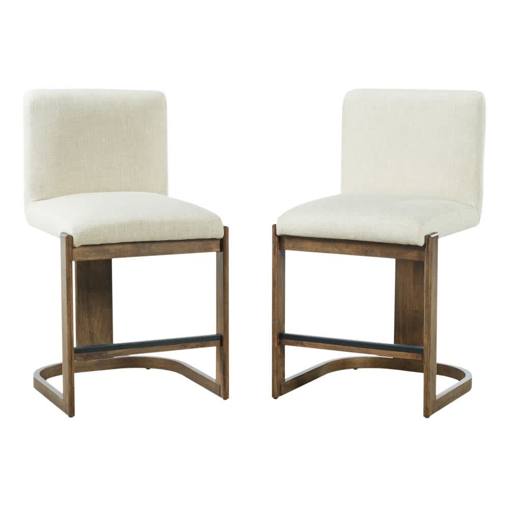 Coolbibila 2 Pack Modern Linen Upholstered Square Back 24 in Seat ...