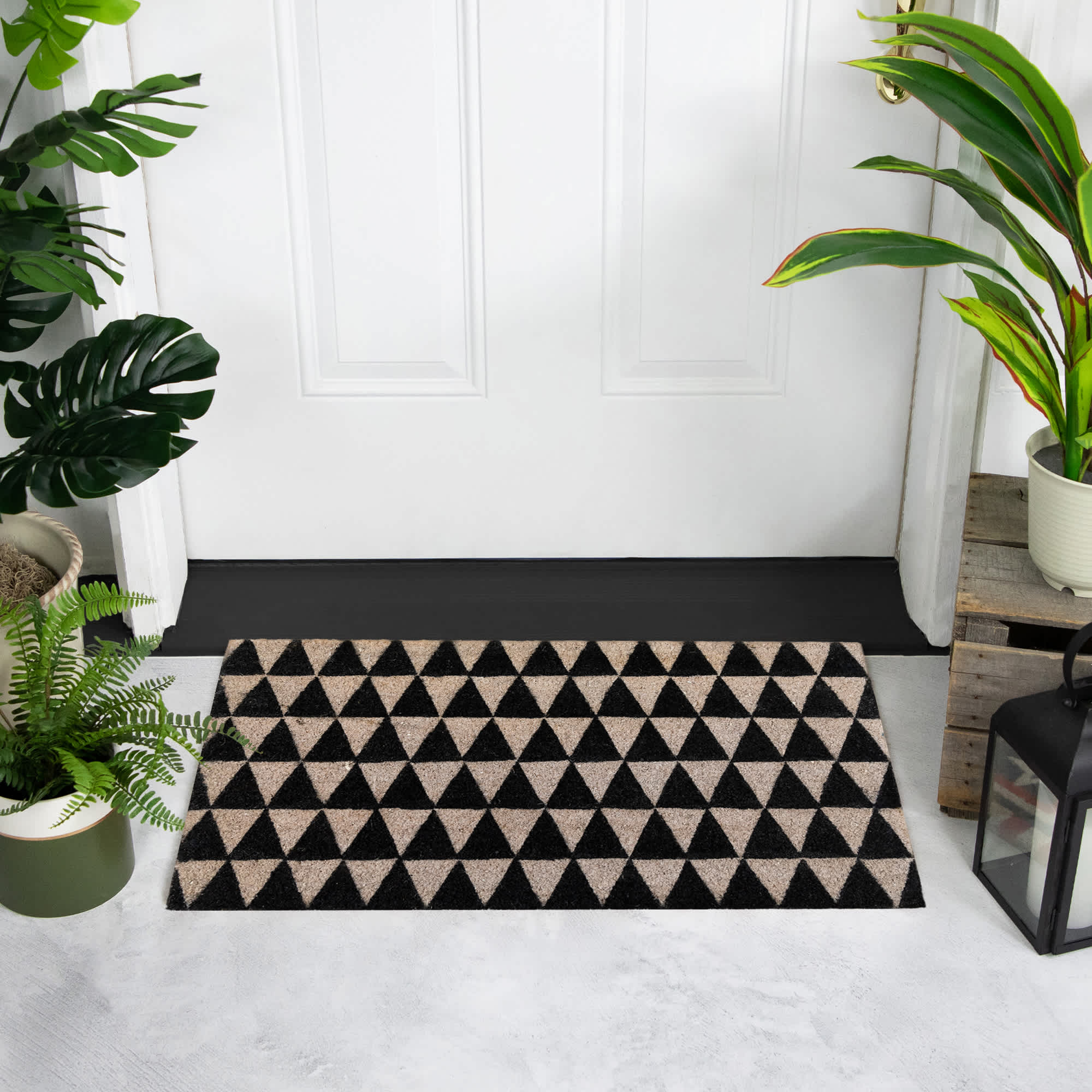 Northlight Black and Gray 3-Dimensional Triangle Print Doormat 17 x 29 ...