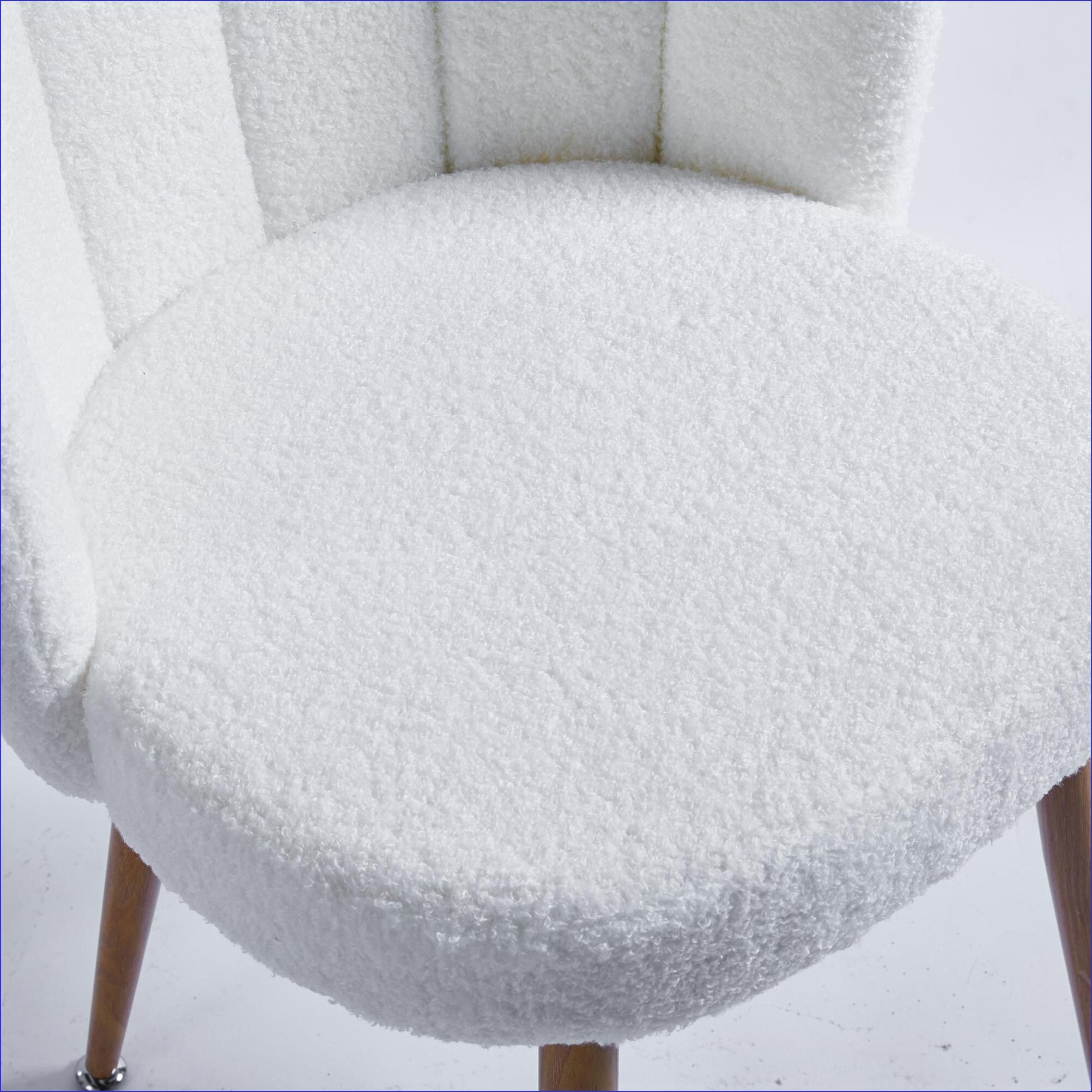 Watnature Set of 2 Ivory Accent Dining Chairs for Adults Comfortable ...