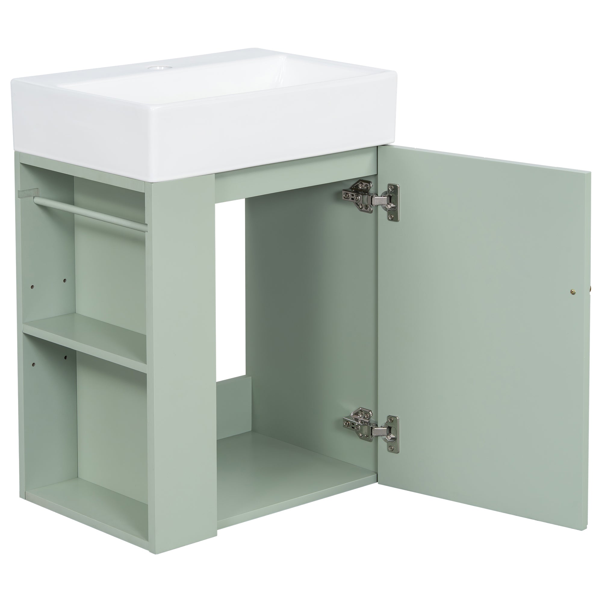 Vanityfus 20-in Green Bathroom Vanity Single Sink Combo Ceramic Top 1 ...