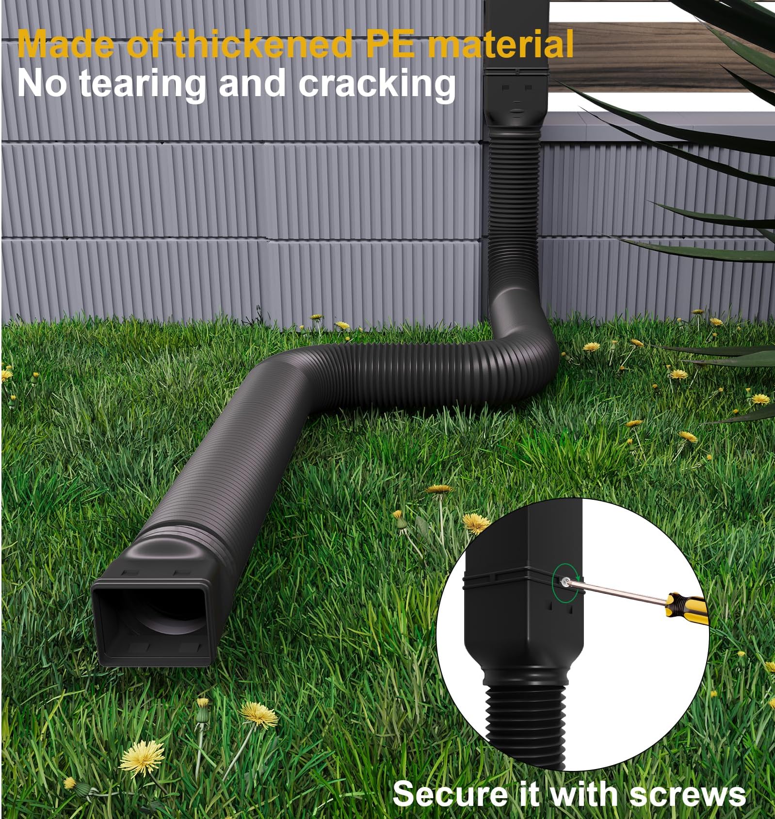 Misopily 4 Pack Gutter Downspout Extensions Flexible Drain Pipe Extends ...