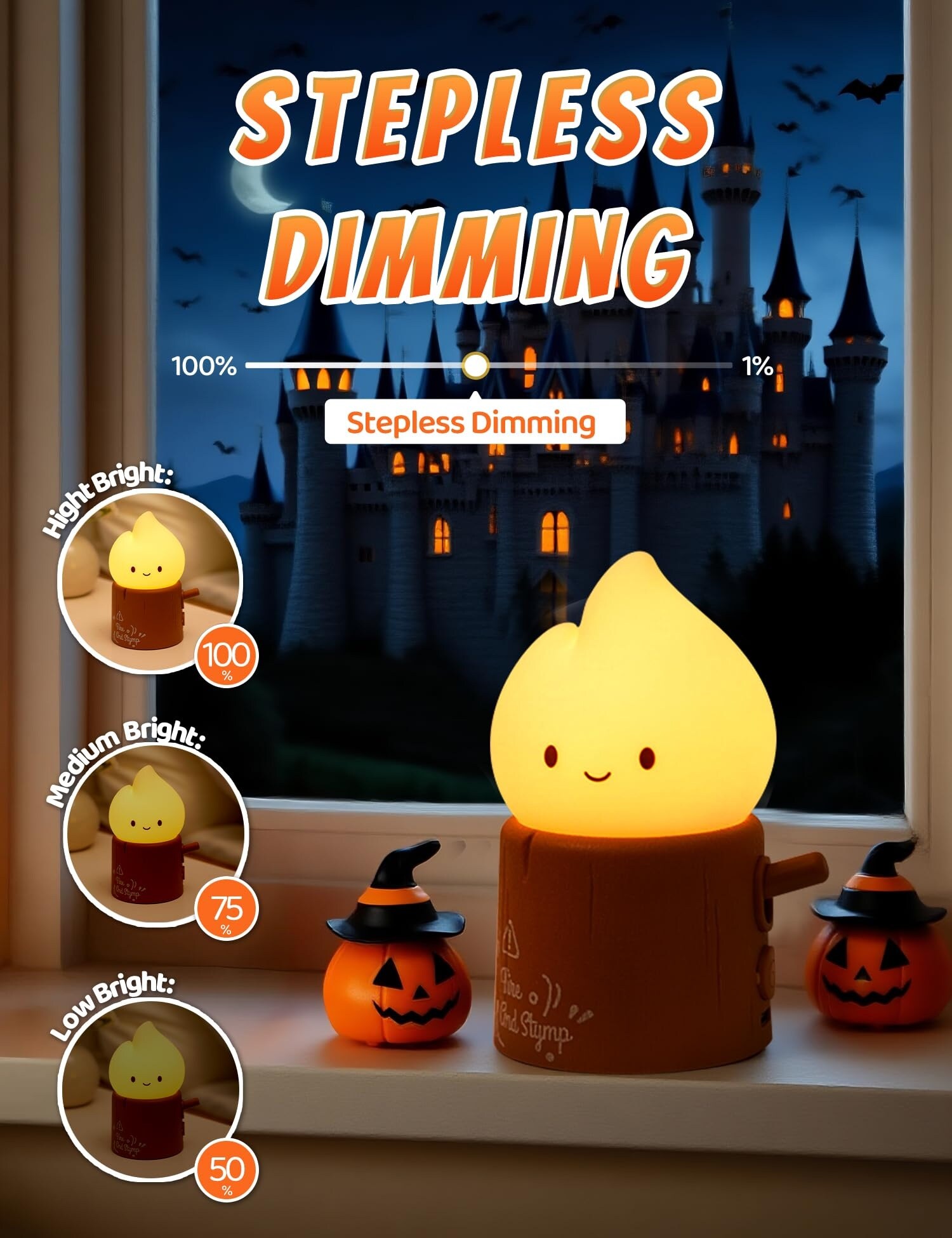 Anqtovp Flameless Candle Lamp Cute Night Light LED Tea Light with ...
