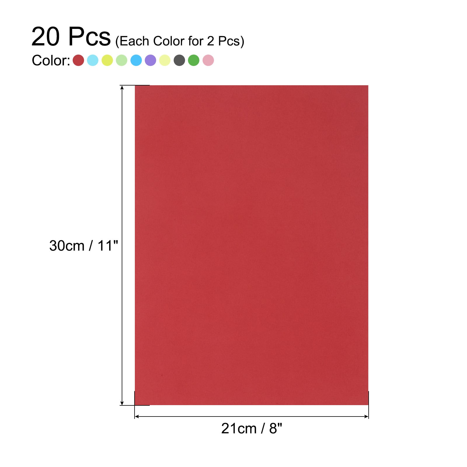 Unique Bargains 20 Sheets Colored Cardstock 8-Inch x 11-Inch A4 ...