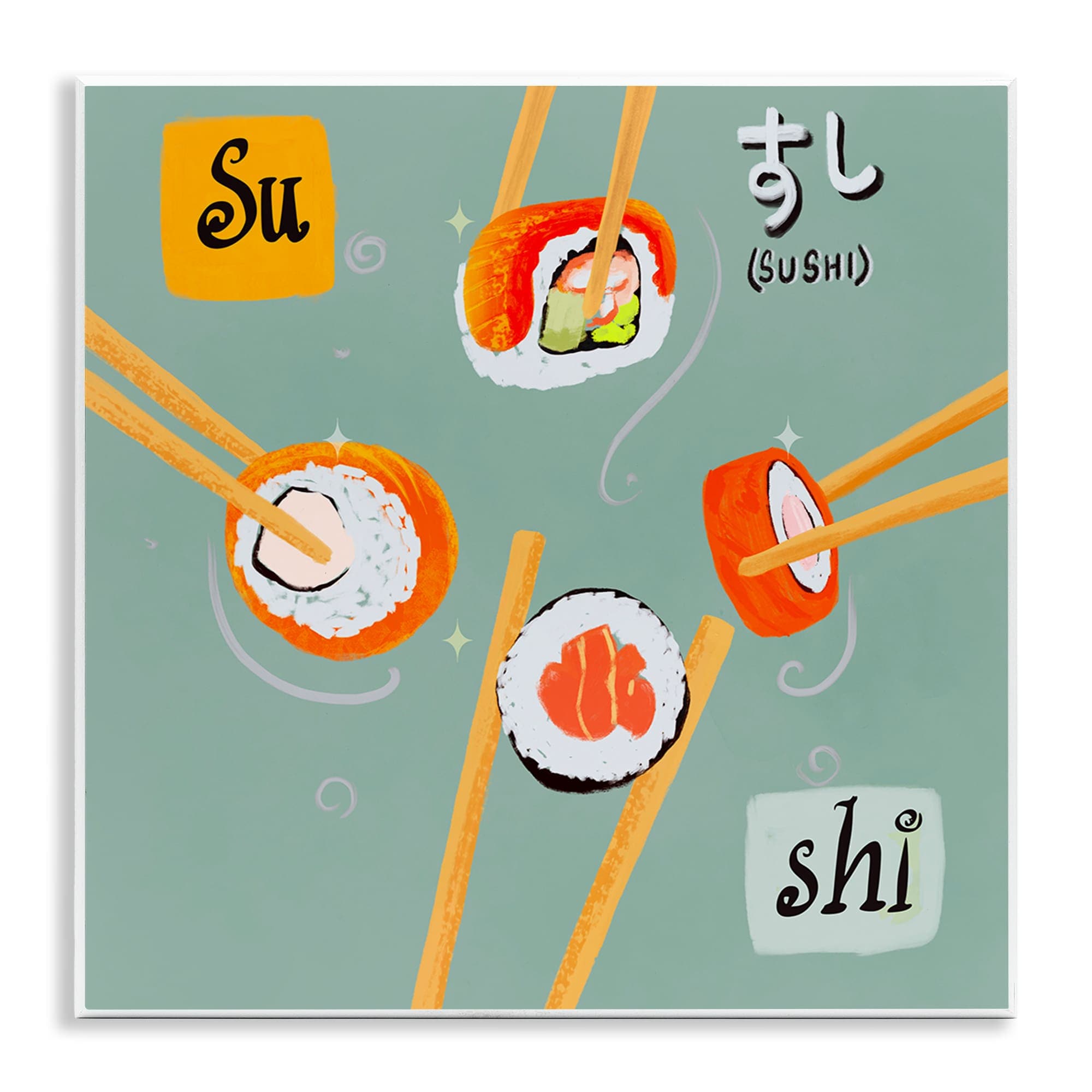 Stupell Industries Tasty Sushi Party Gathering Wall Plaque Art By ...