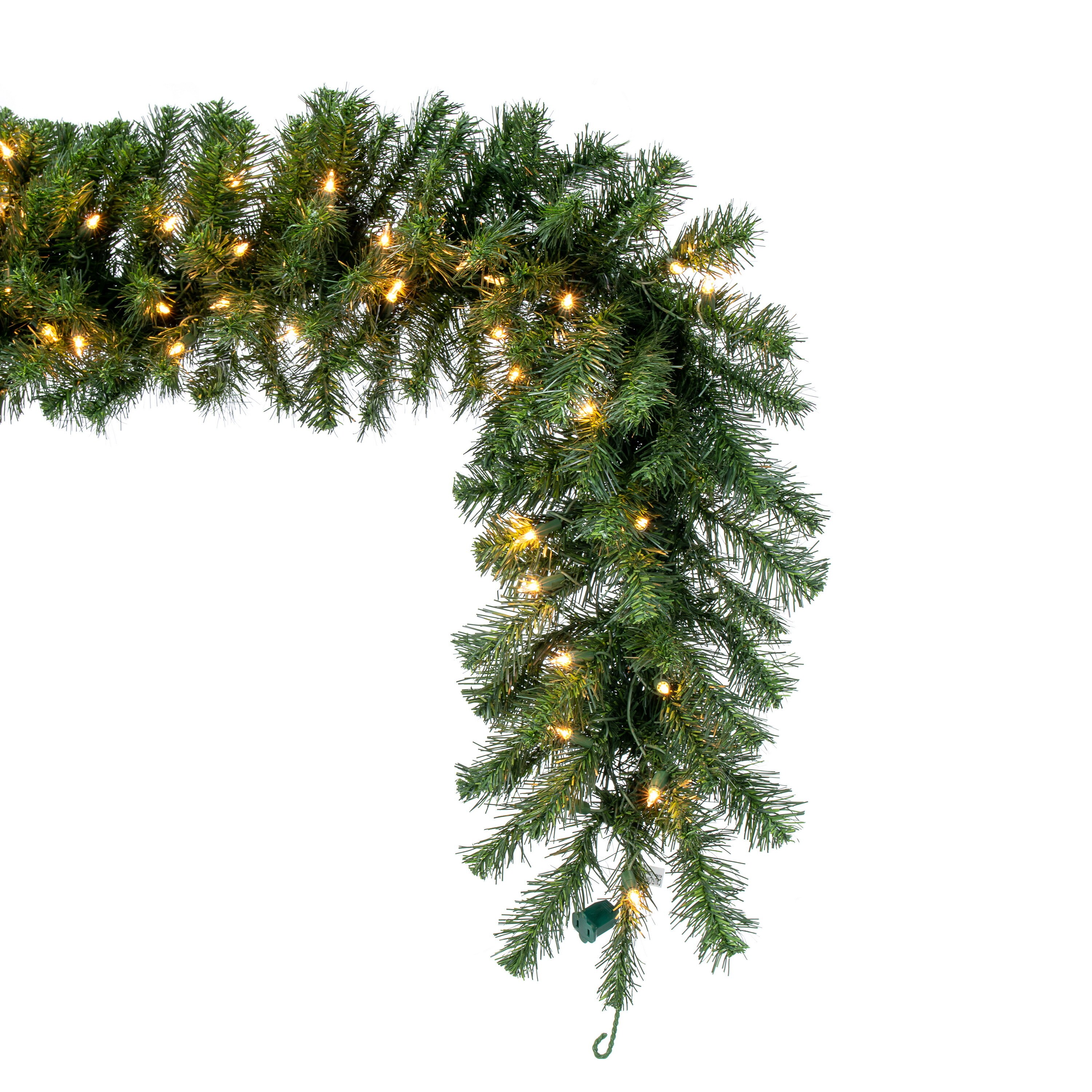 Vickerman Indoor Pre-lit Electrical Outlet 9-ft Artificial Garland with ...