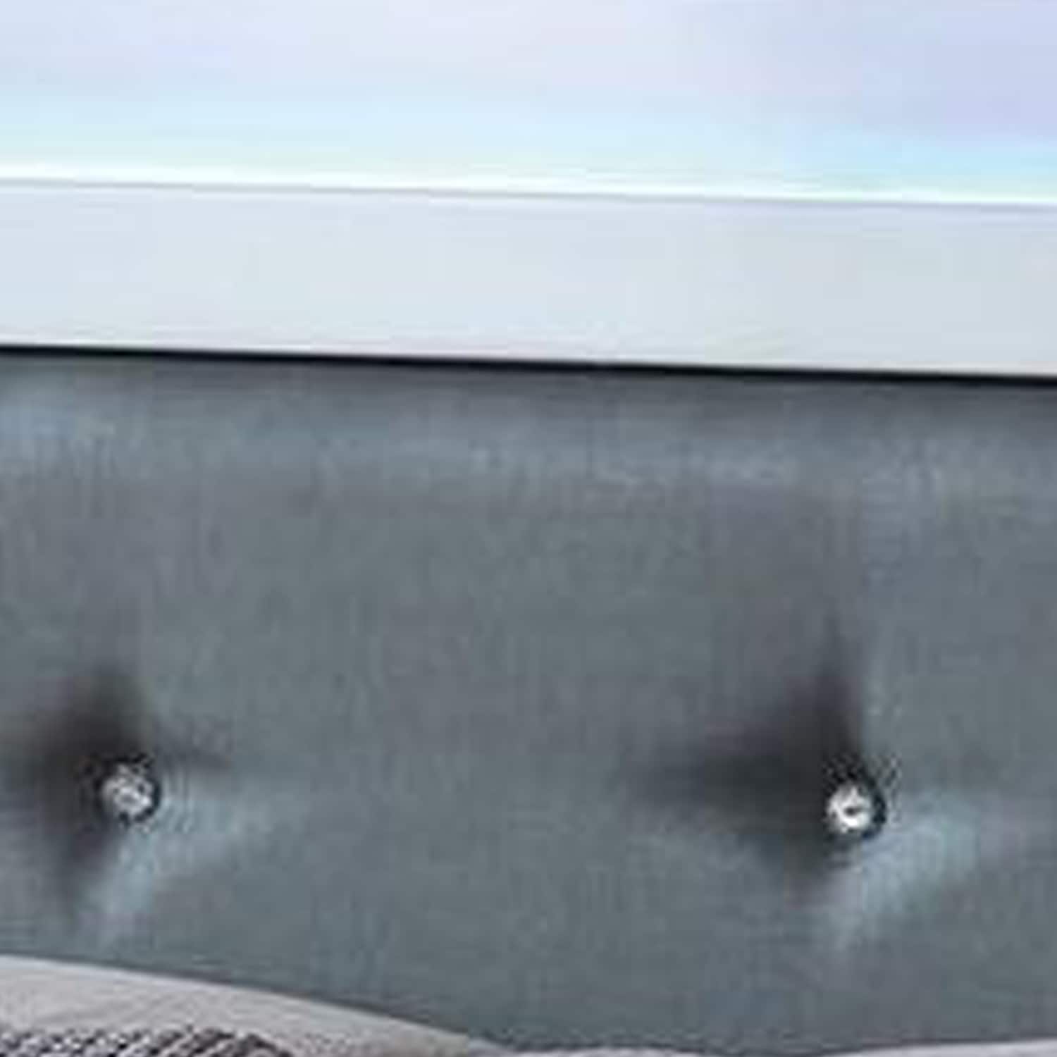 Benzara White and Black Wooden Frame King Platform Bed with Leatherette ...