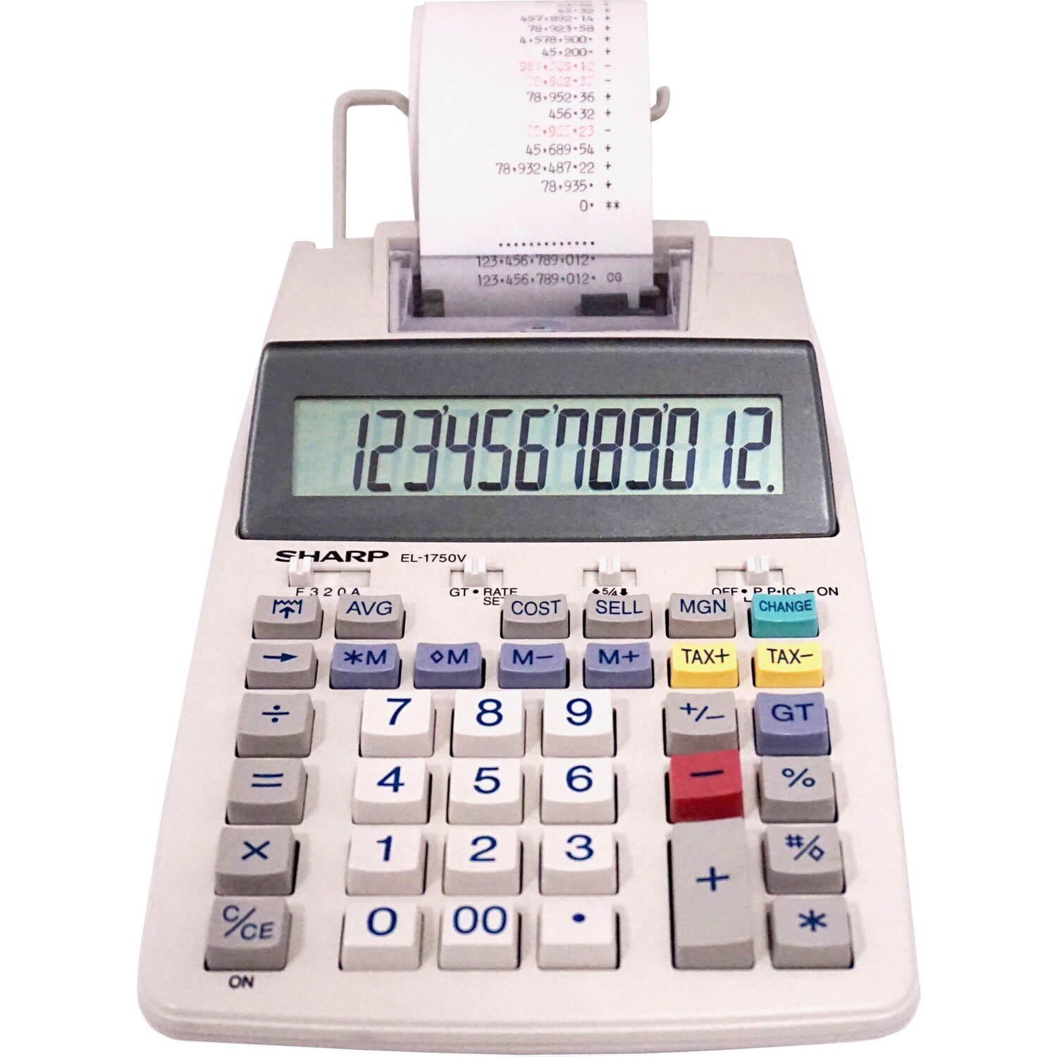 Sharp Calculators EL1750V Printing Calculator Black/Red Print 2 lps 12 ...
