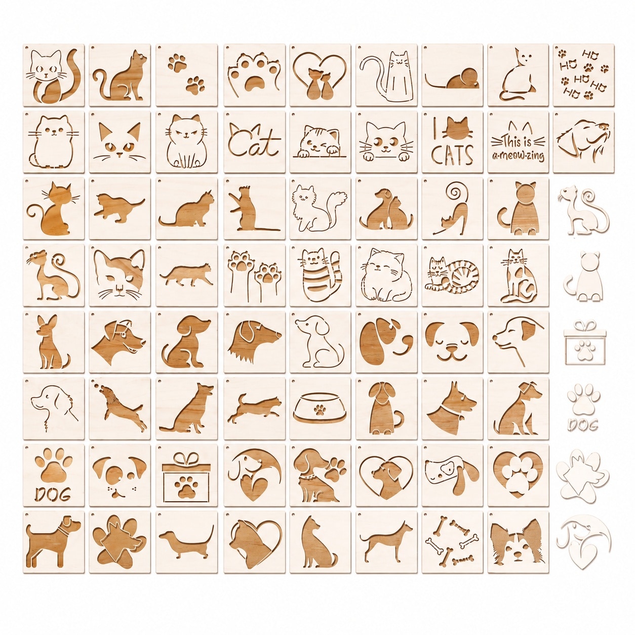 Phyfalip 66 pcs Valentines small stencils for crafts reusable 3 inch ...