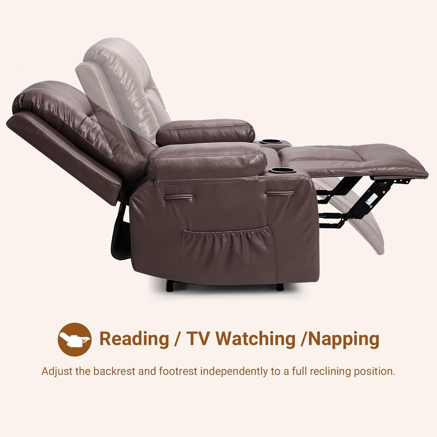 Garvee Power Lift Recliner Chair PU Leather with Massage for Elderly ...