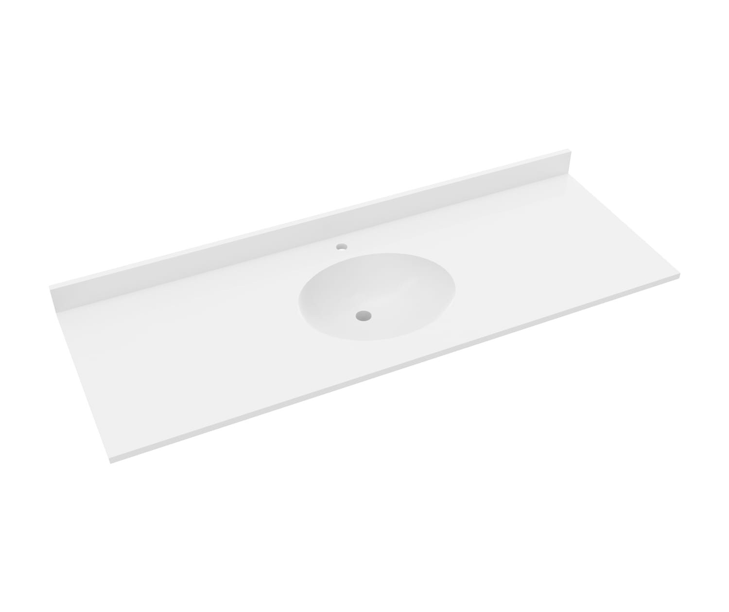 Swanstone Ellipse 61-in x 22-in White Solid Surface Single Sink Single ...