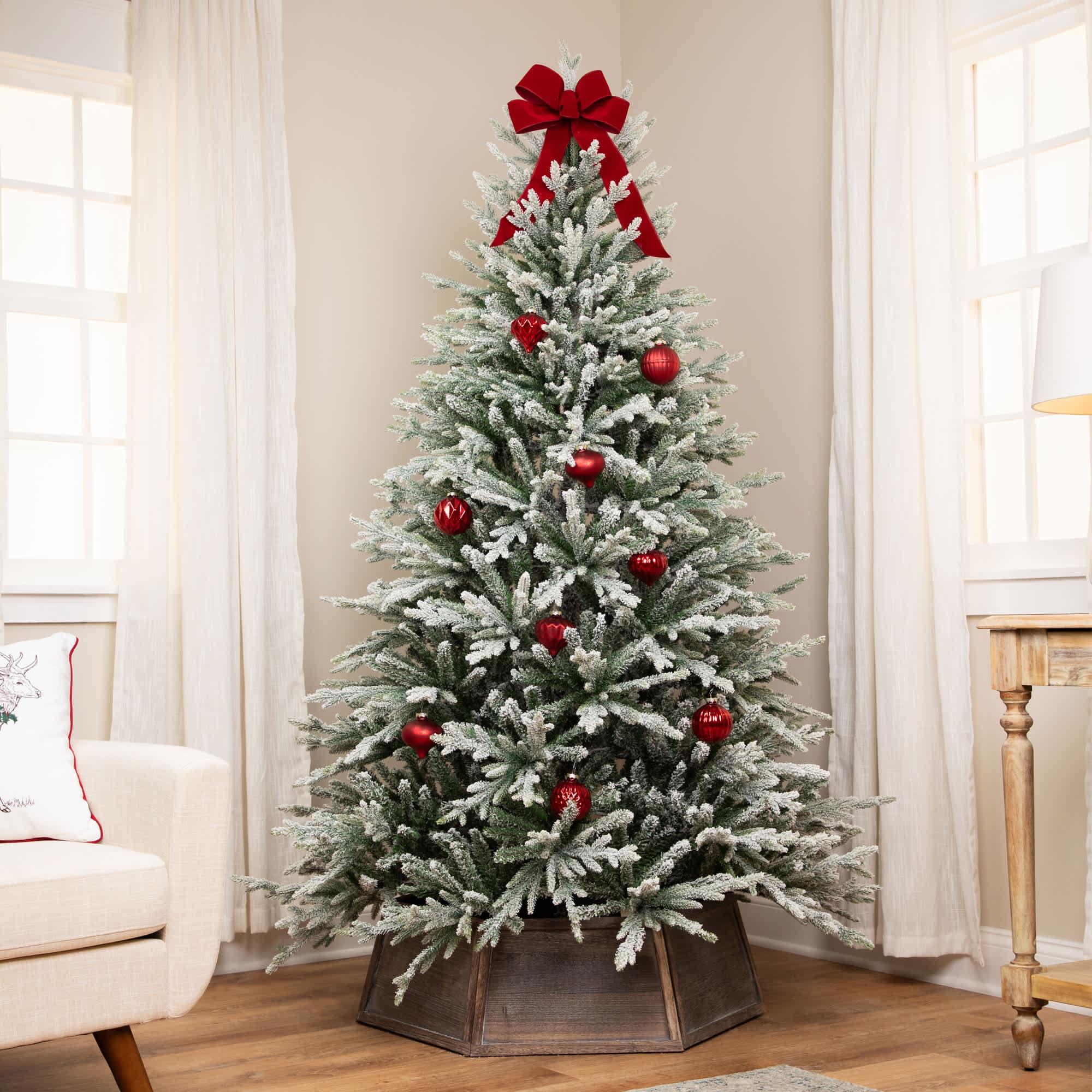 Northlight Real Touch Medium Flocked Snowcap Grove Fir Artificial ...