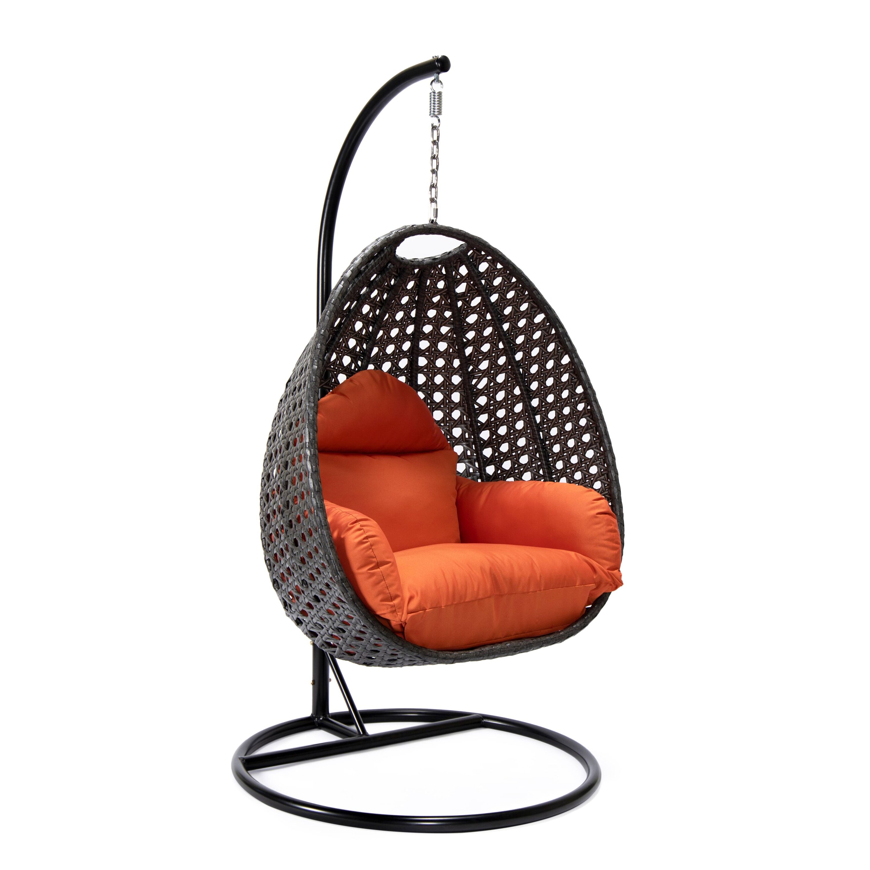 Leisuremod Egg Swing 1 -person Orange Outdoor Swing in the Porch Swings ...