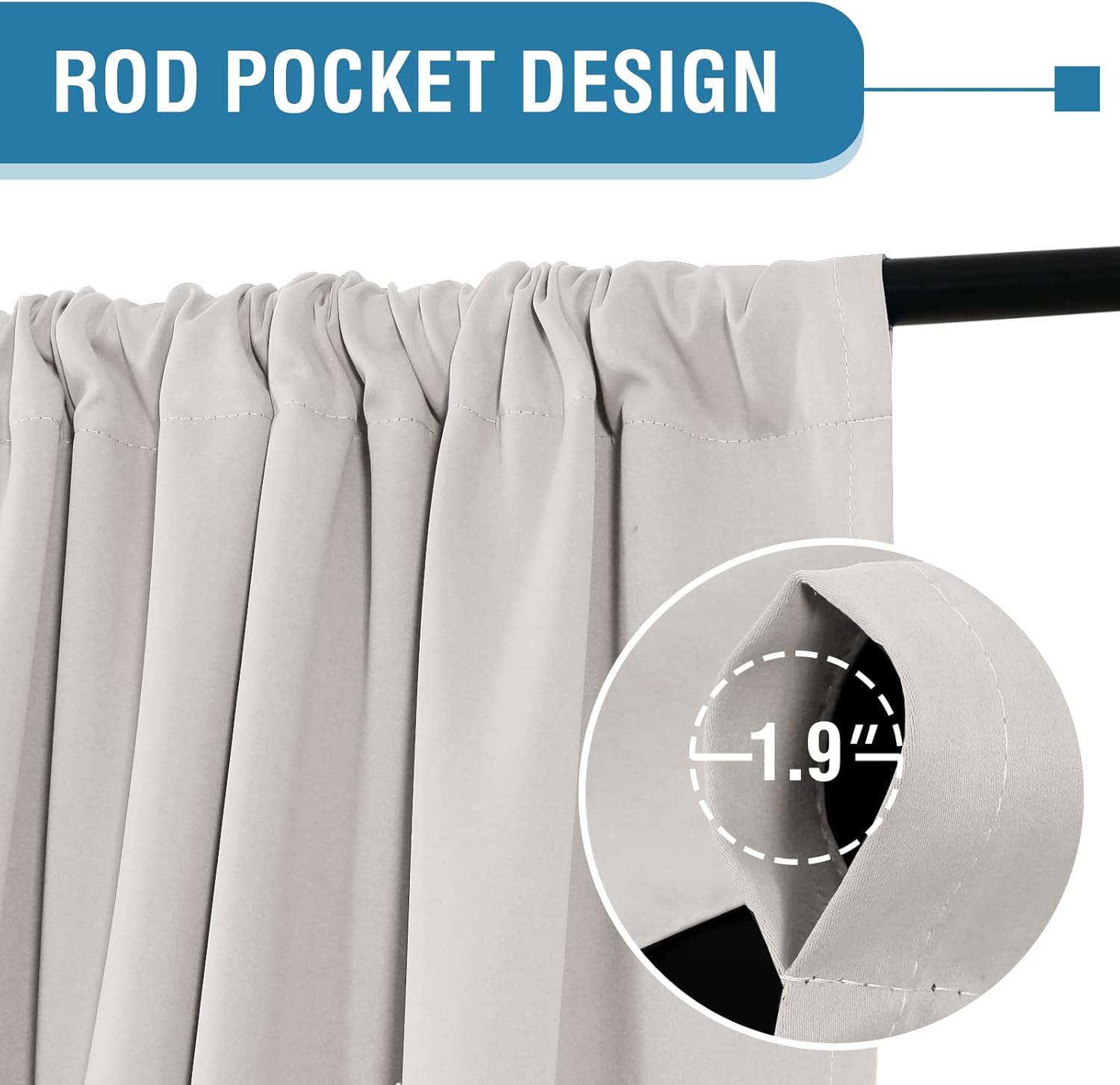 H.Versailtex Premium Blackout Curtain Panel Pair Rod Pocket Top 42 x 54 ...