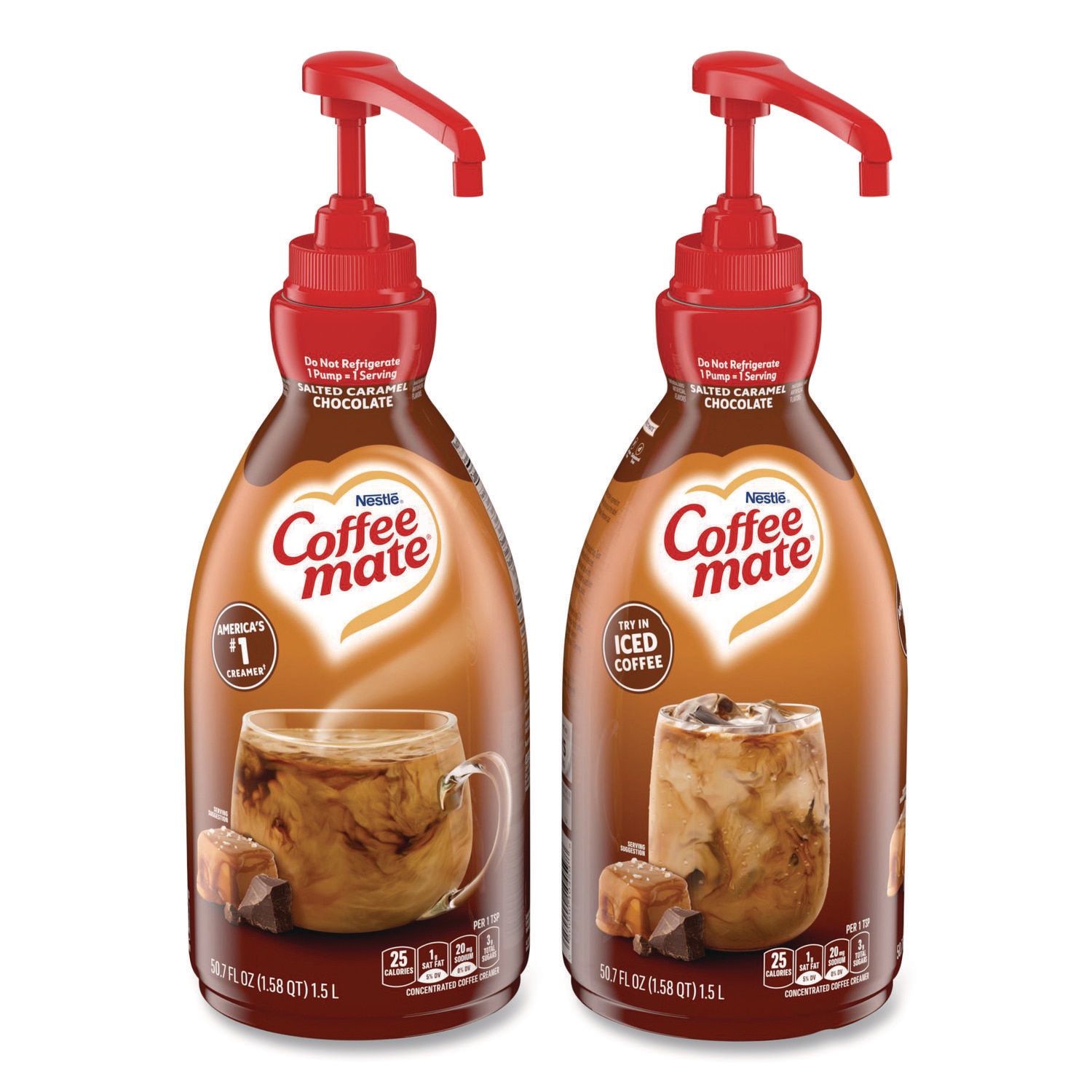 Coffee Mate Liquid Creamer Pump Bottle Salted Caramel Chocolate 1.5 L ...