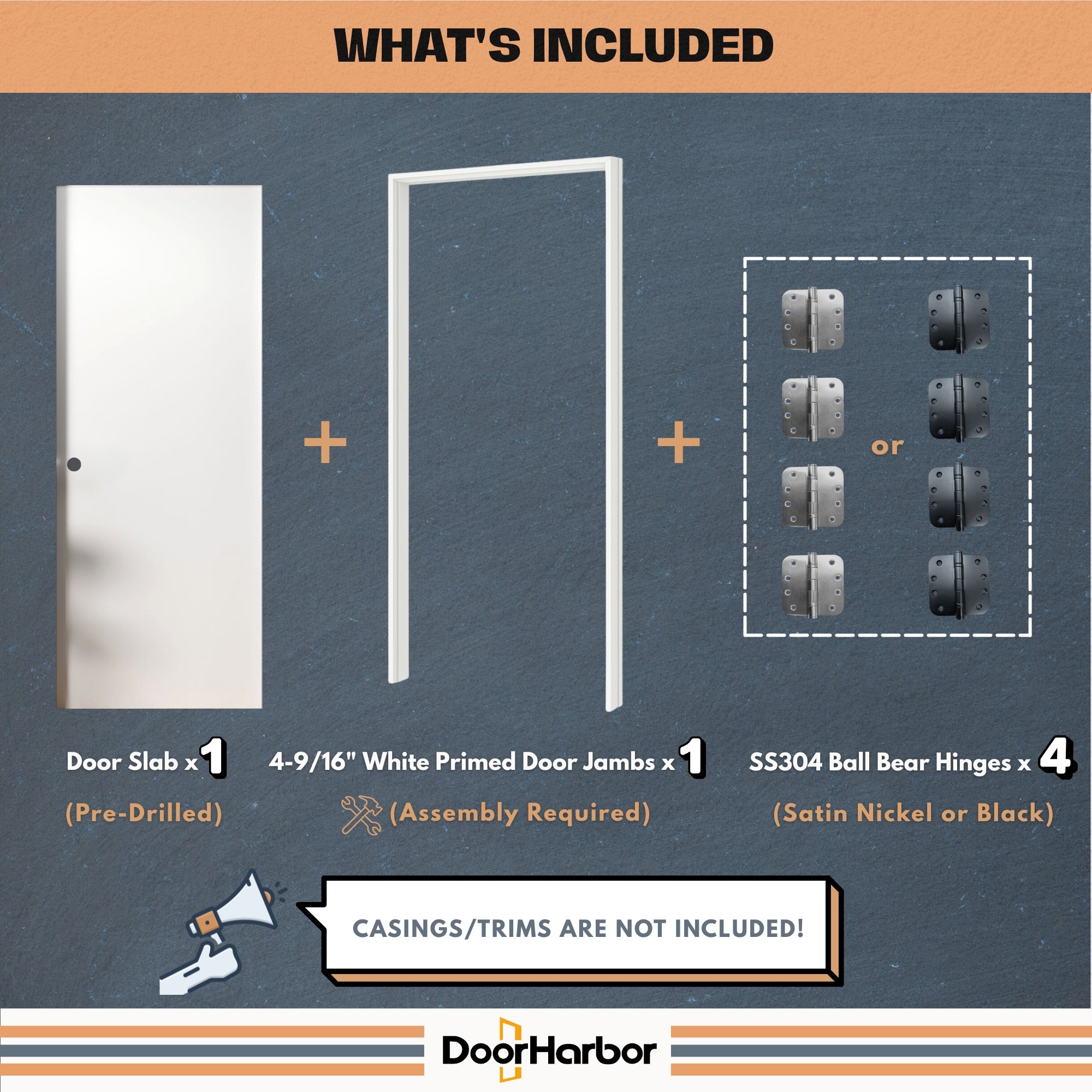 Door Harbor 18-in x 96-in Prehung Interior Wood Door Plain Flush Right ...