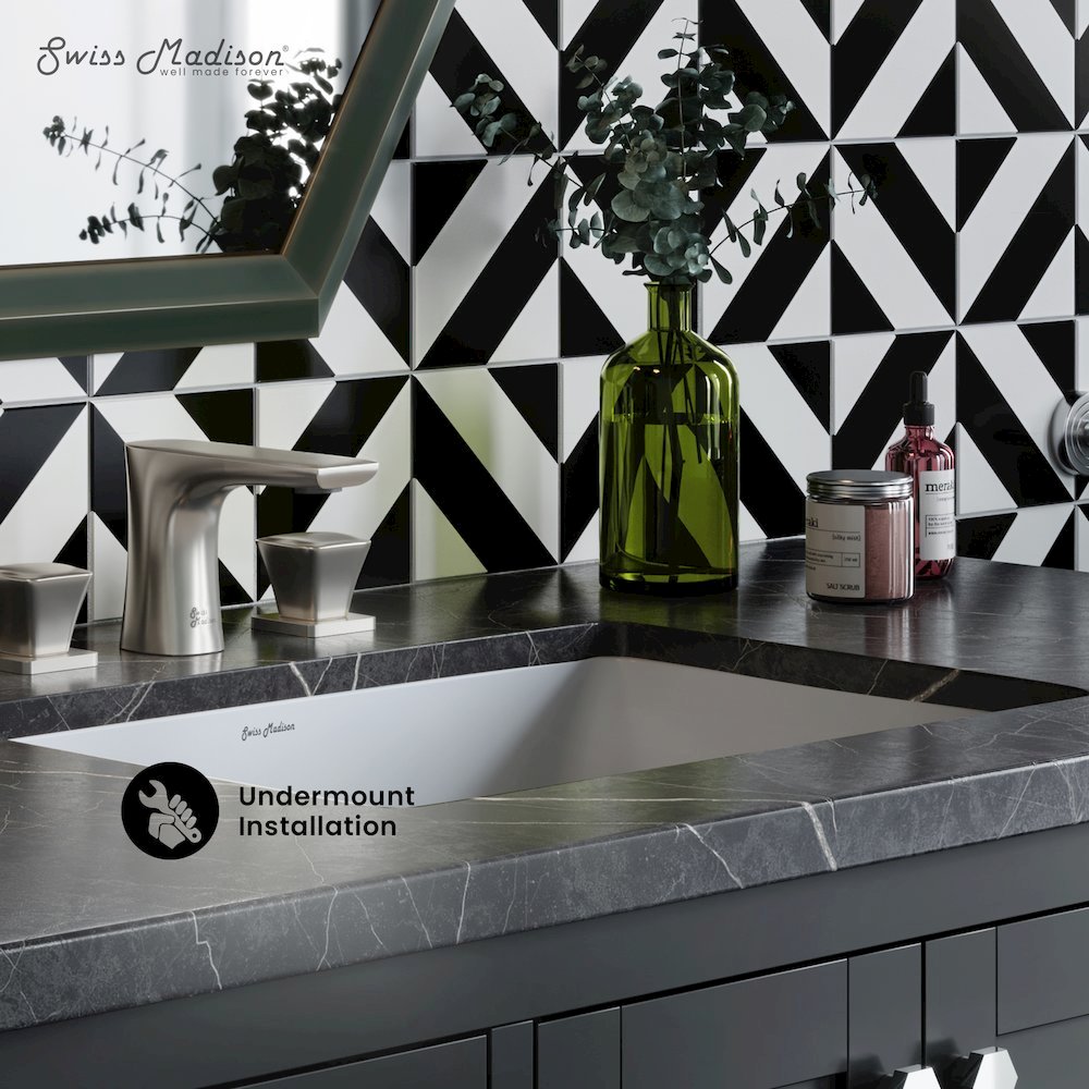 Swiss Madison Plaisir 185 Rectangular Under Mount Bathroom Sink in the ...
