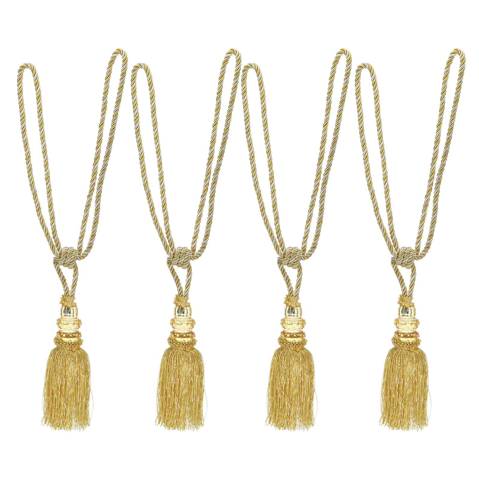 PATIKIL Curtain Tiebacks 4pcs Handmade Crystal Curtain Holdbacks Rope ...