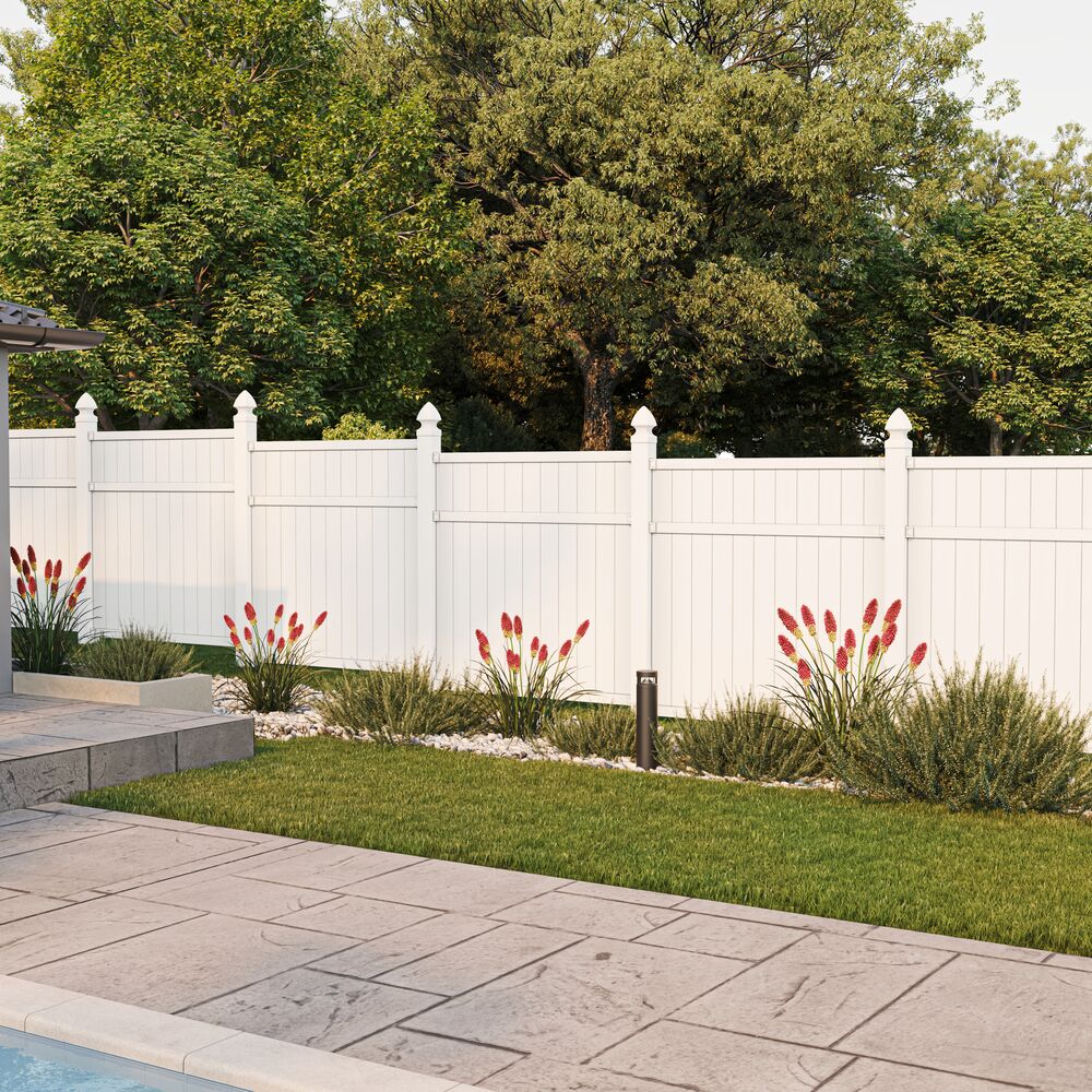 CATALYST Brighton 6-ft H x 6-ft W White Privacy Vinyl Flat-top Fence ...