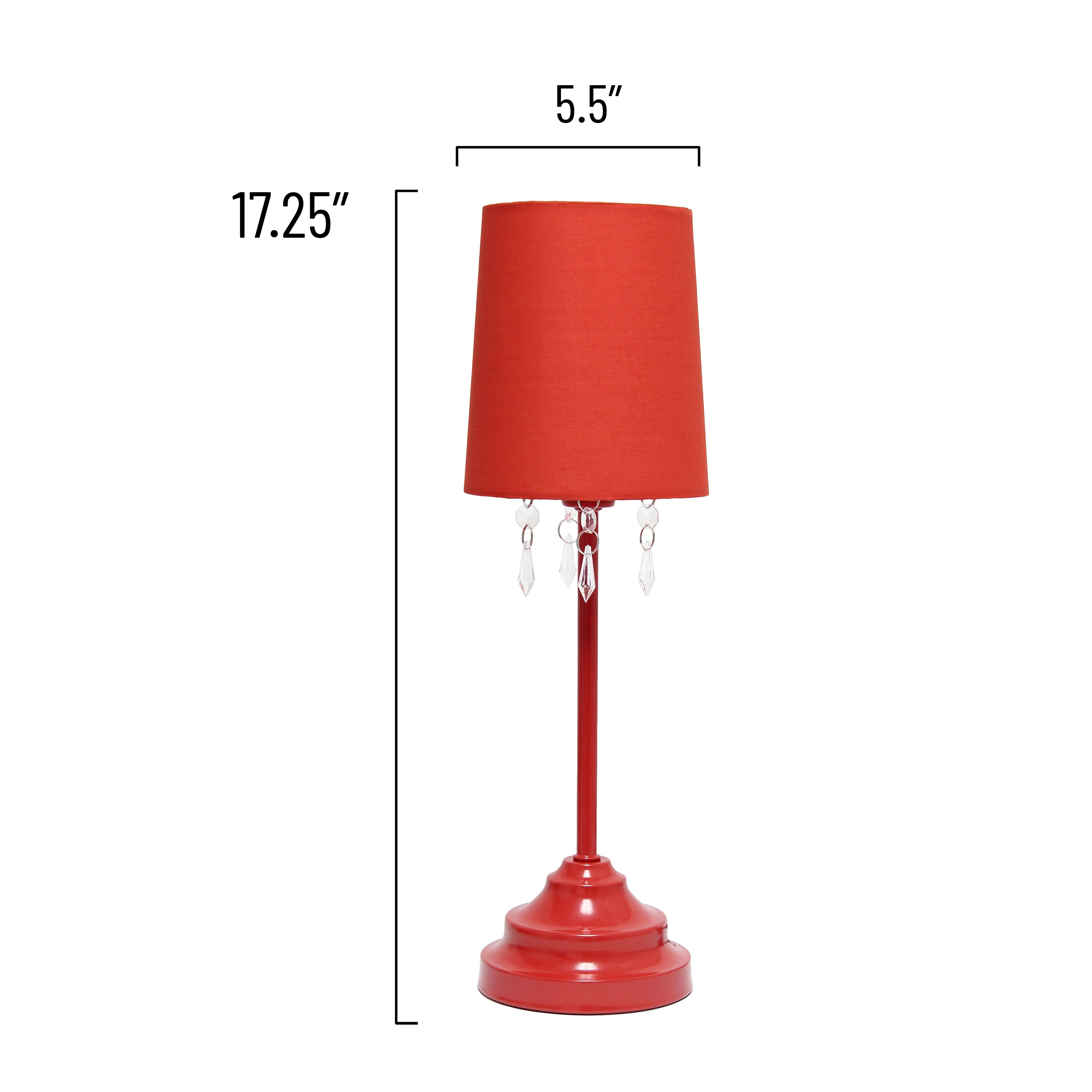 Simple Designs 17.25-inch Chic and Stylish Crystal Adorned Table Lamp ...