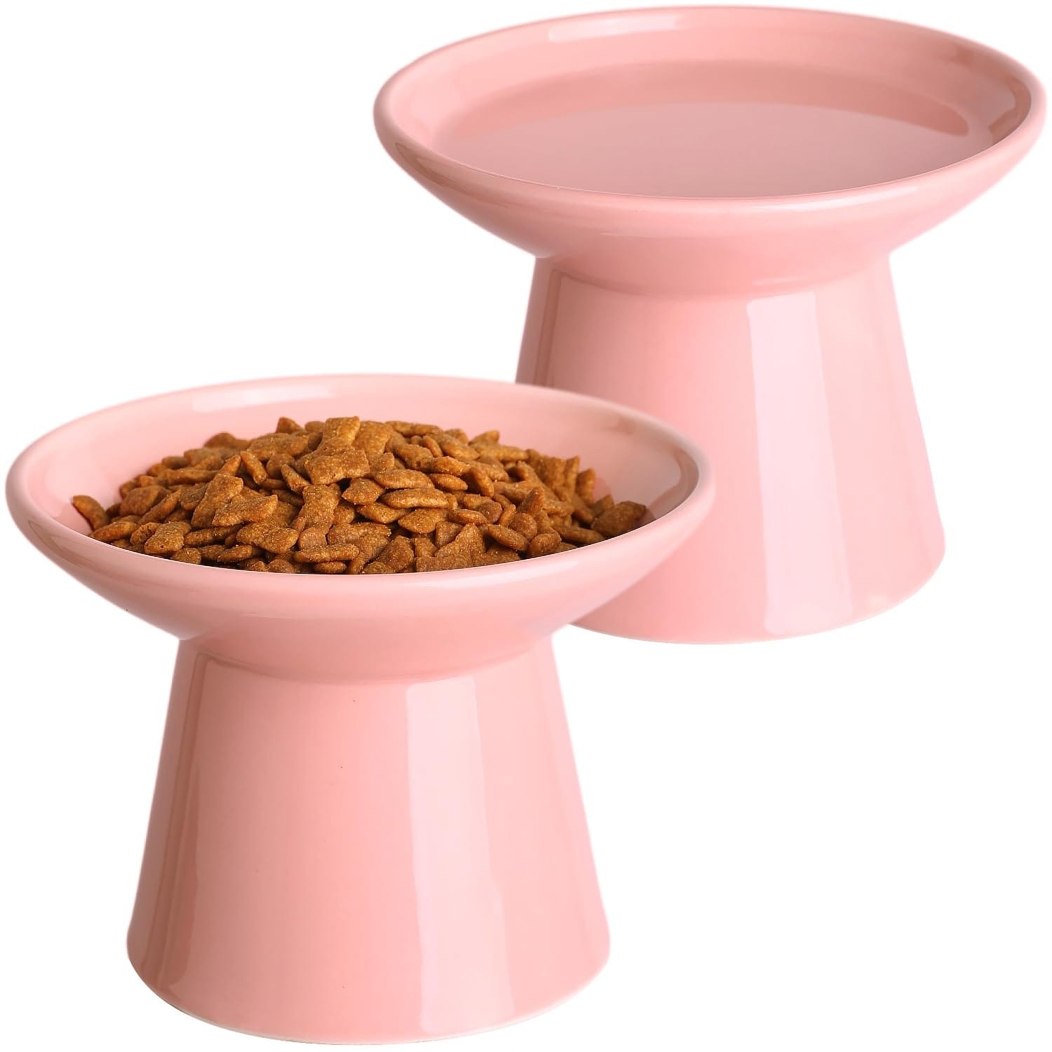 Oyezvary Extra Wide Elevated Ceramic Cat Bowls Raised Food and Water ...