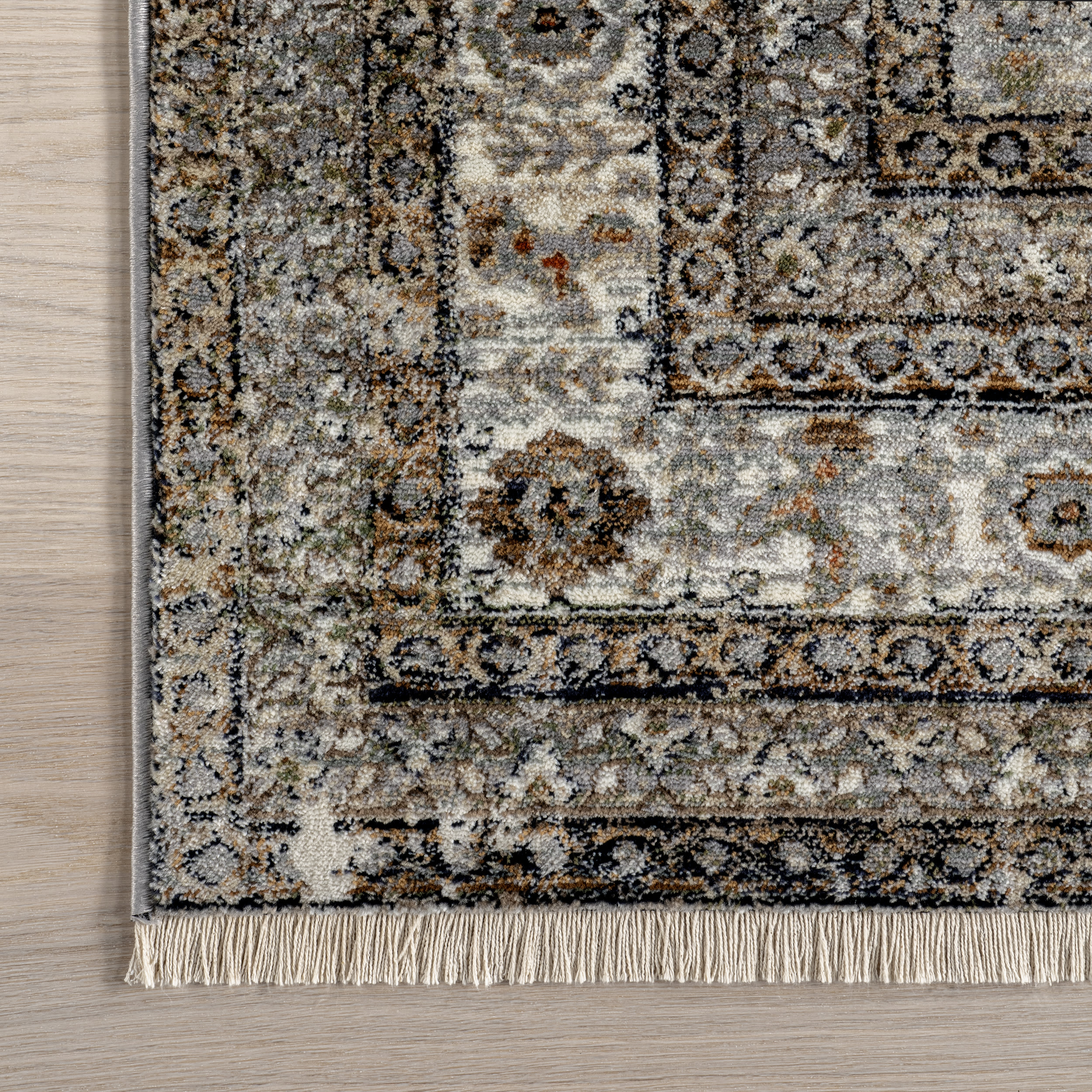 nuLOOM Charvi 8 X 10 (ft) Light Brown Indoor Medallion Vintage Area Rug ...
