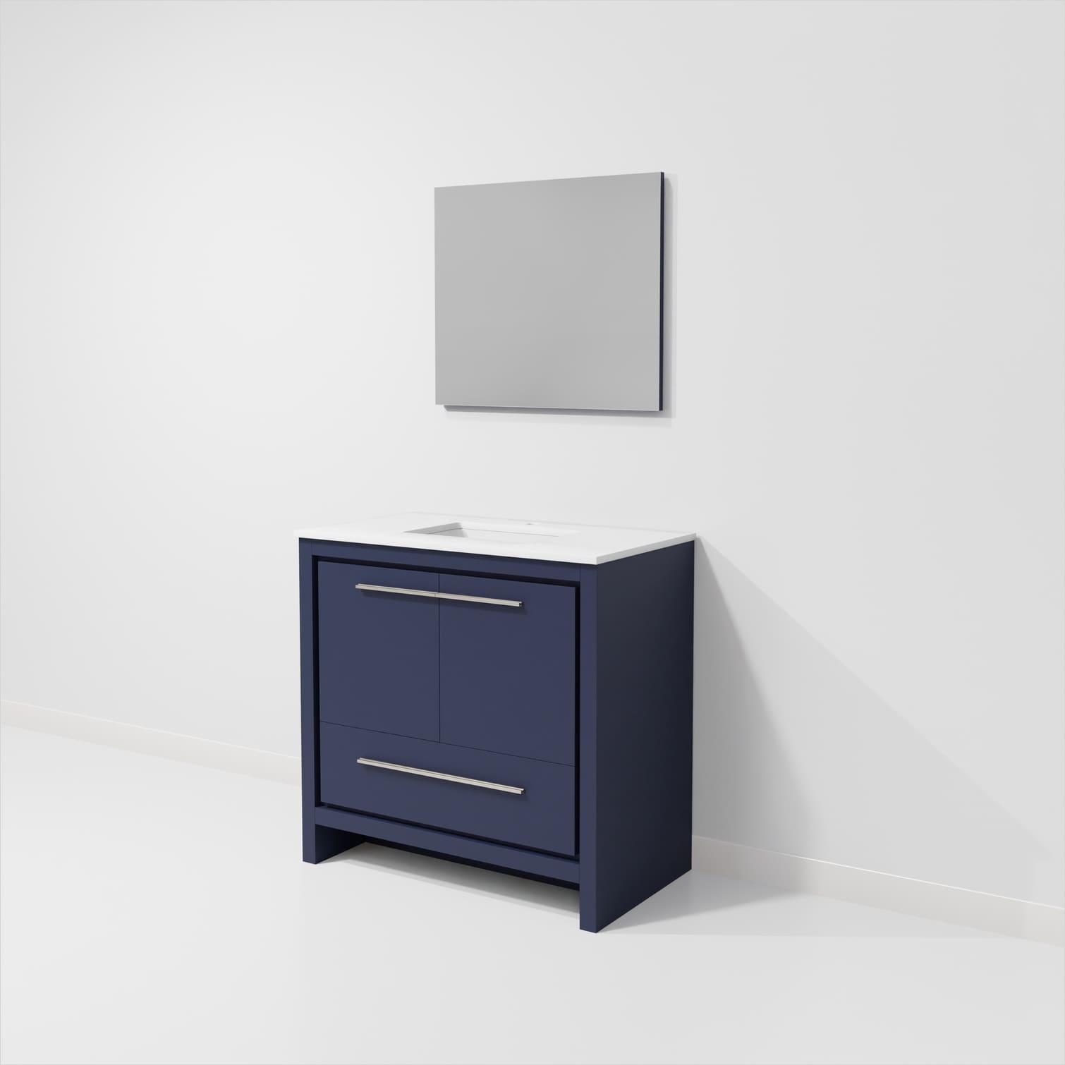 Naturefalls Blue-toned Wood Bathroom Vanity with Cultured Marble Top 36 ...