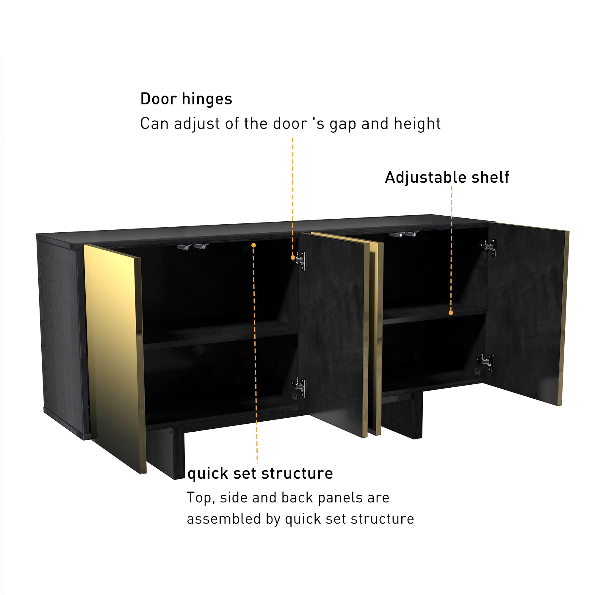 Siavonce Contemporary/Modern Black Sideboard in the Dining & Kitchen ...