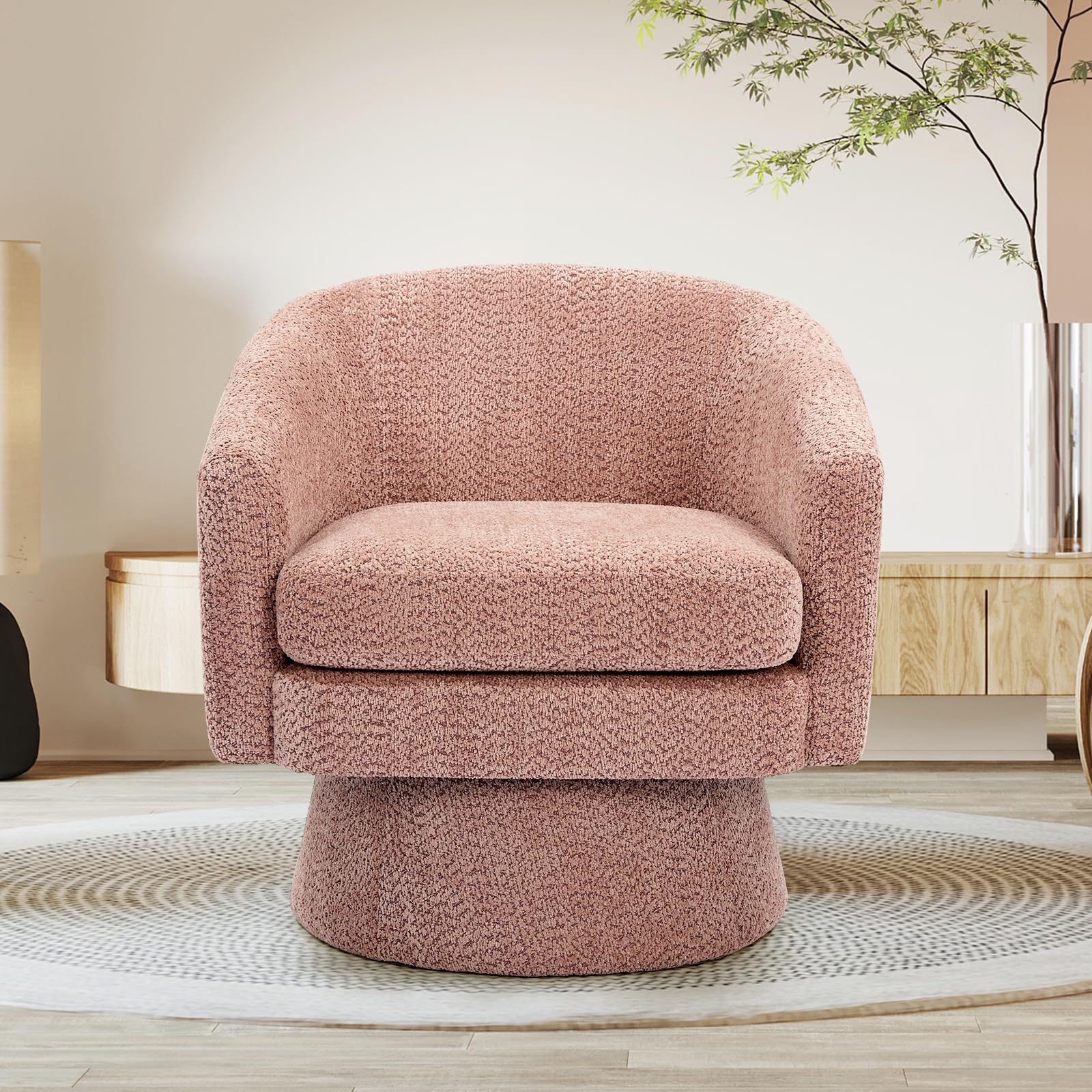 GarveeLife Swivel Accent Chair with Arms Modern Chenille Fabric ...
