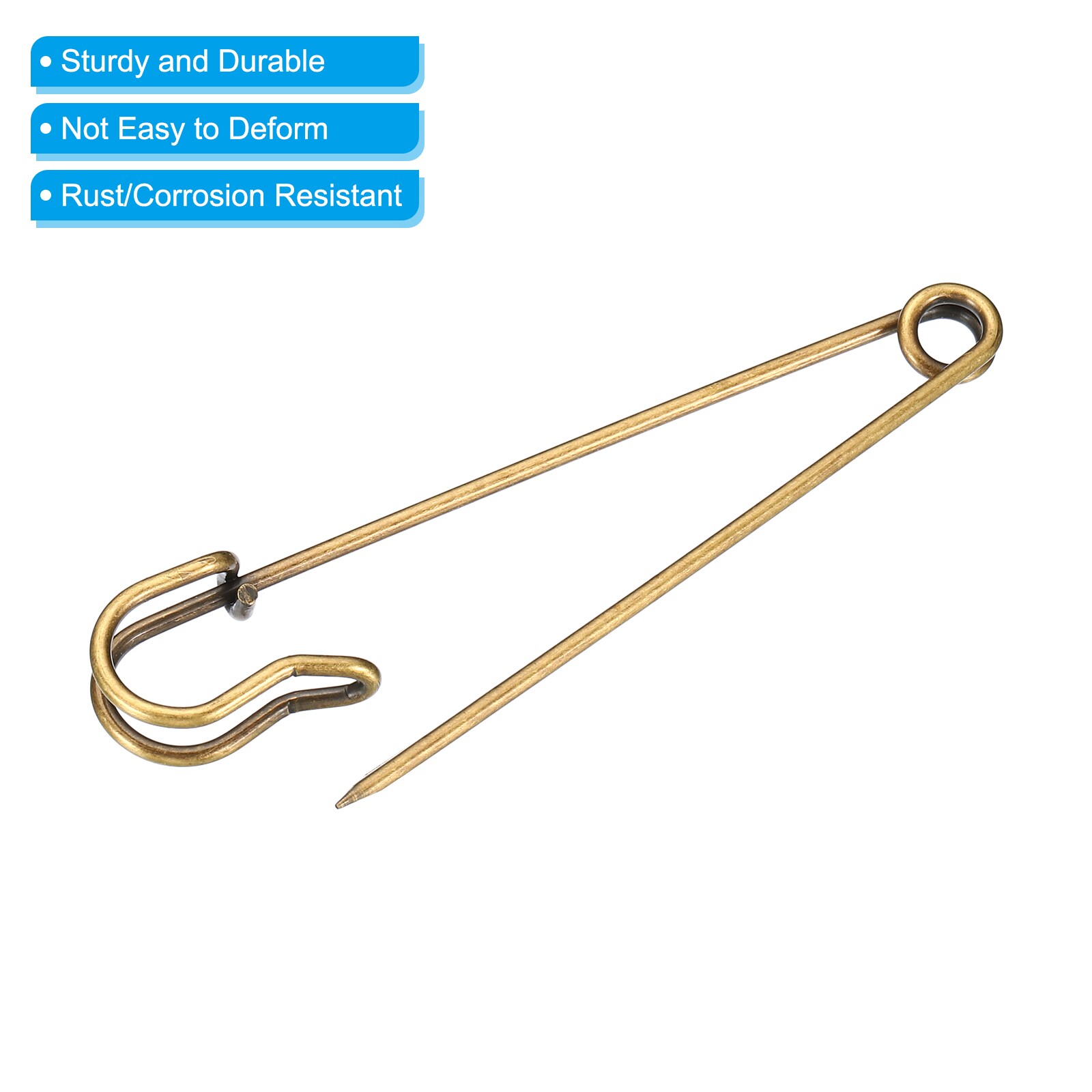 Unique Bargains Safety Pins 3.94 Inch Large Metal Sewing Pins for ...