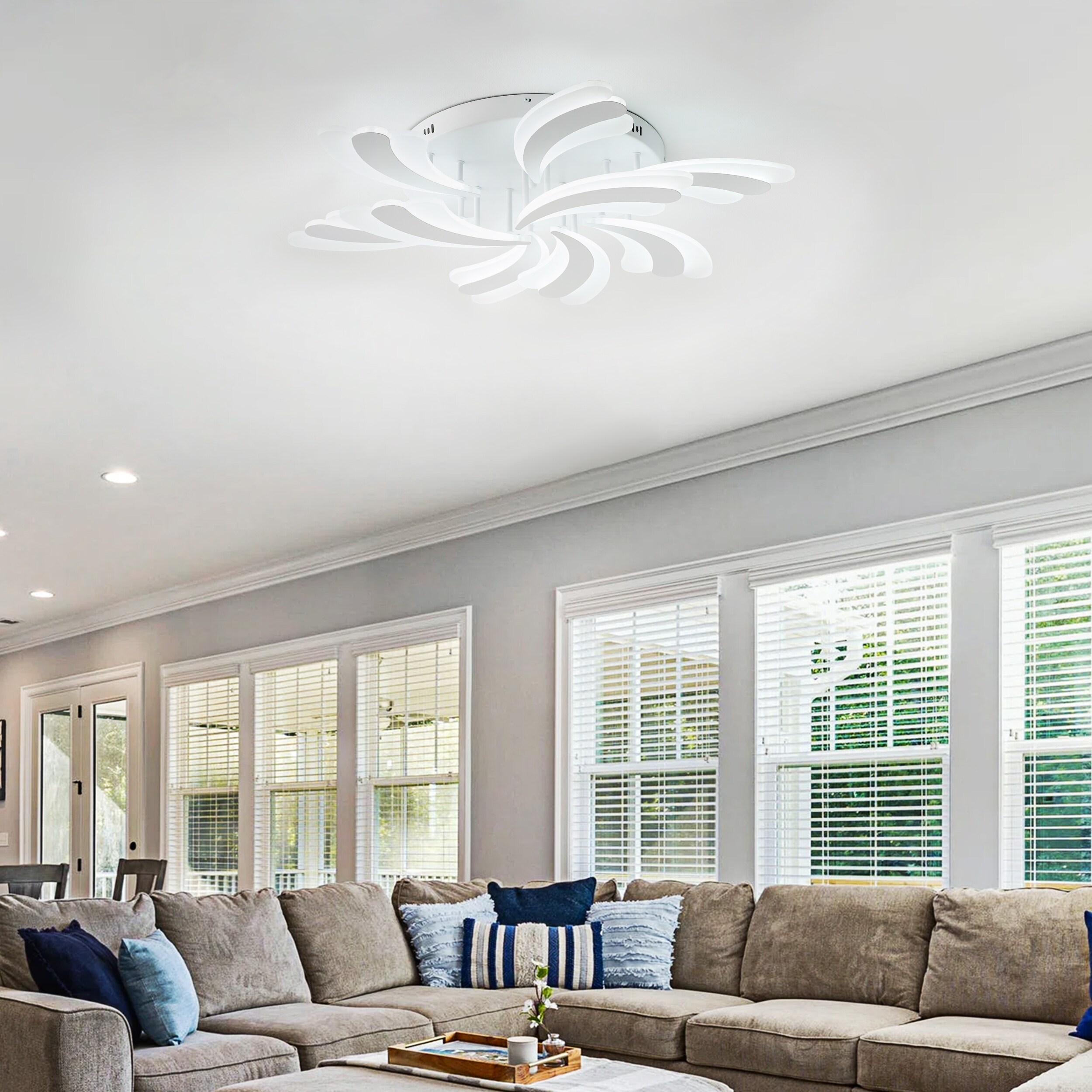 Aiwen 31.1-in White Indoor 1 -Light LED Tunable White Flush Mount Light ...
