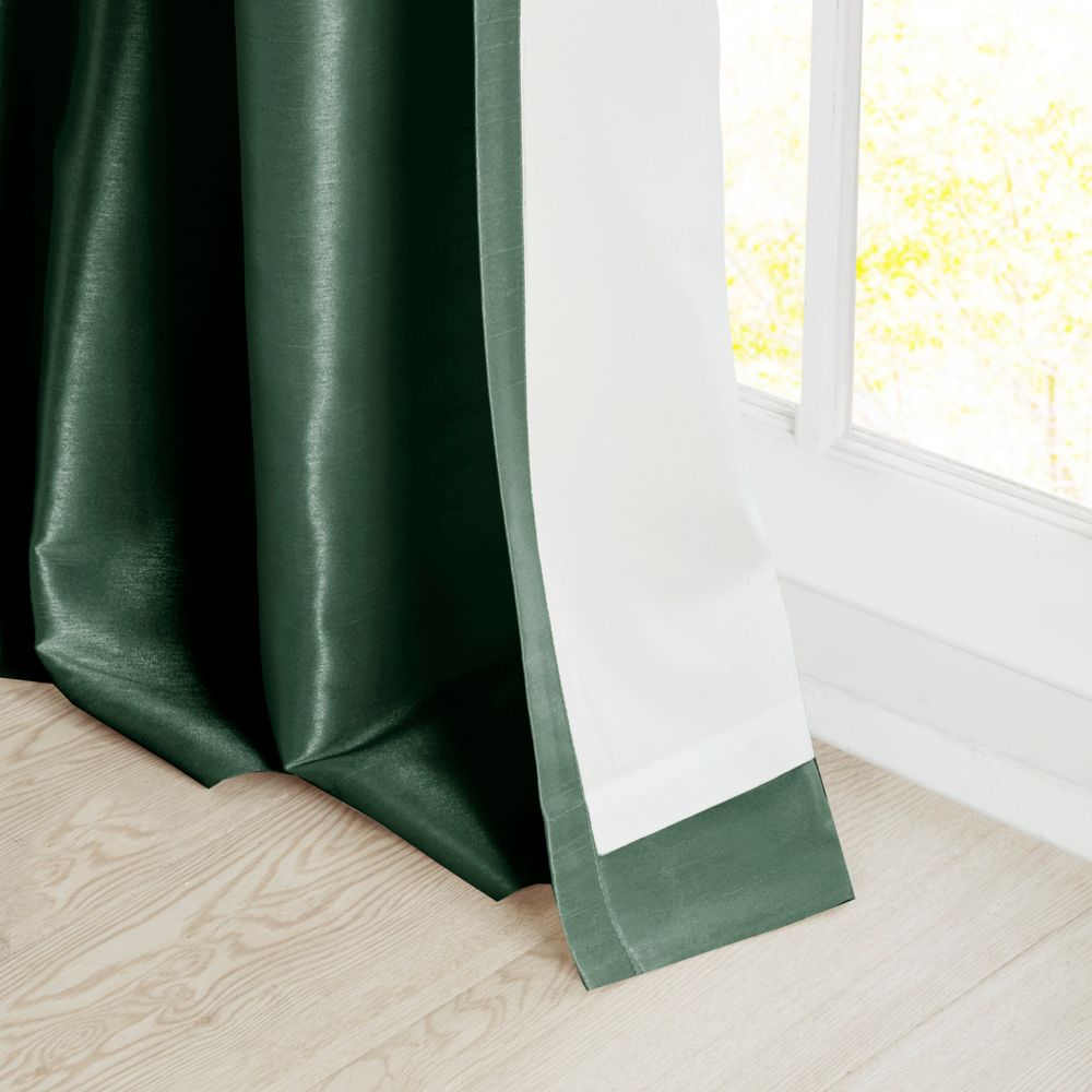 Blisstyle Twist Tab Lined Window Curtain Panel Green 50x84 Inch Linen ...