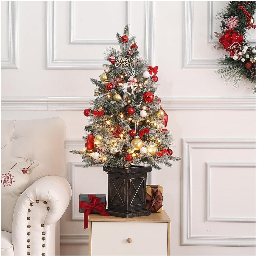 Garvee 3ft Small Christmas Tree Pre Lit Artificial Christmas Tree with ...