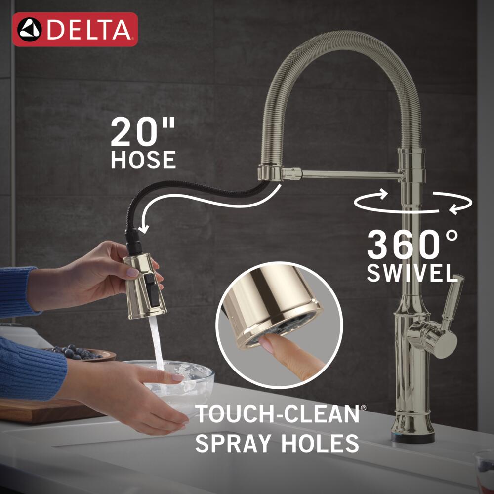 Delta Renaldi Lumicoat Polished Nickel Single Handle Deck-mount ...