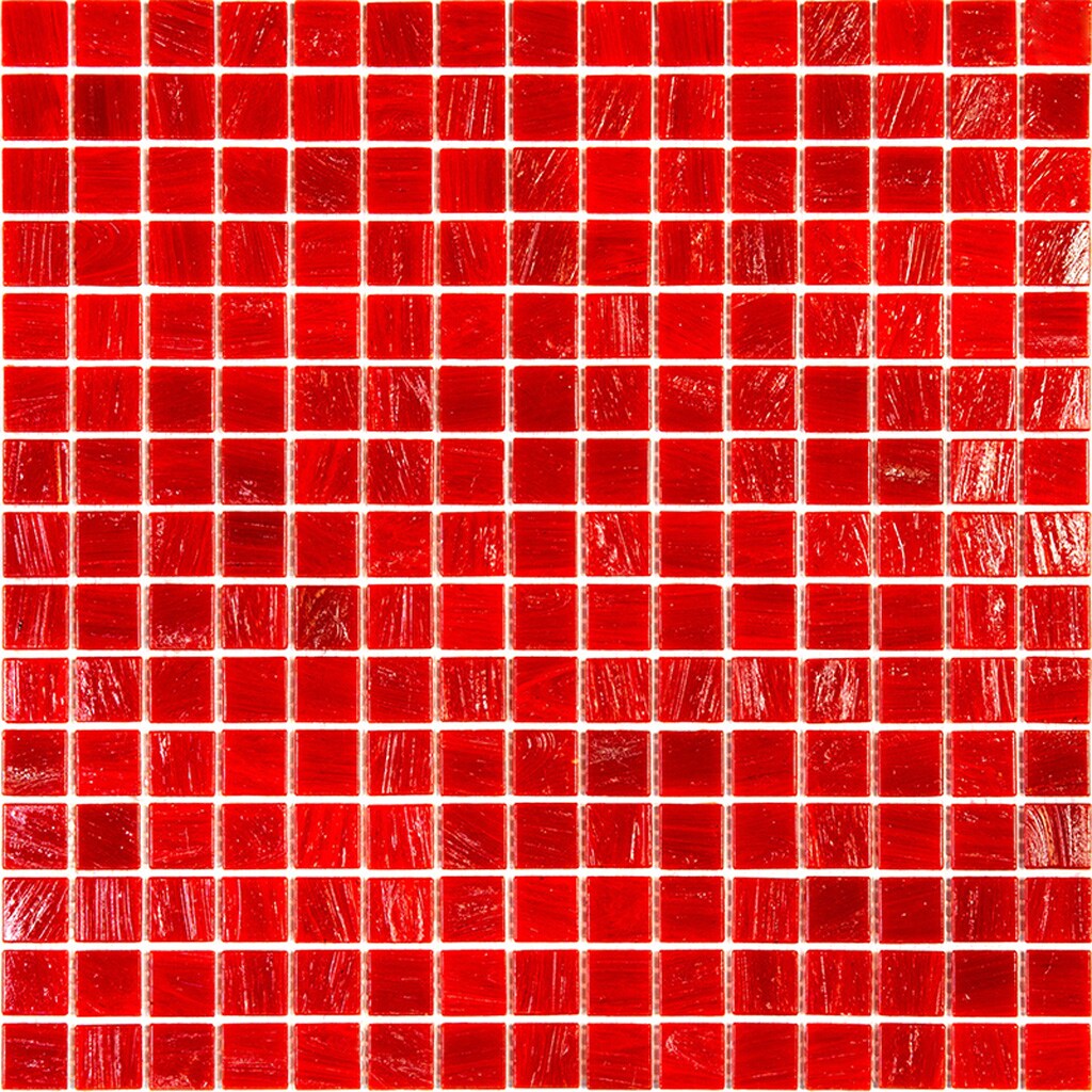 Apollo Tile Celestial Scarlet Red 12-in x 12-in Glossy Glass Uniform ...