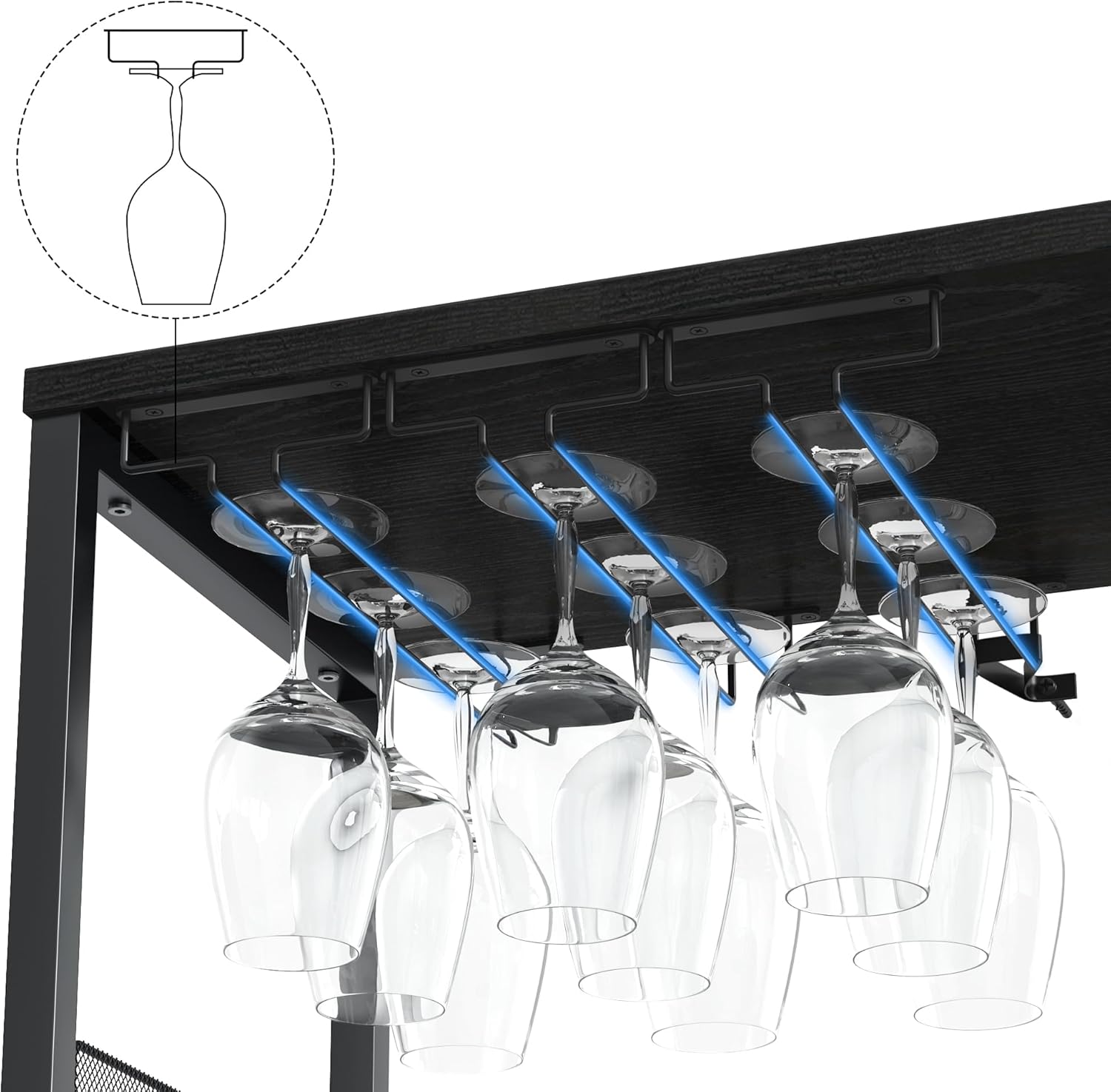 Garvee 3 Tier Wine Bar Cabinet with Storage Small Modern Buffet with ...