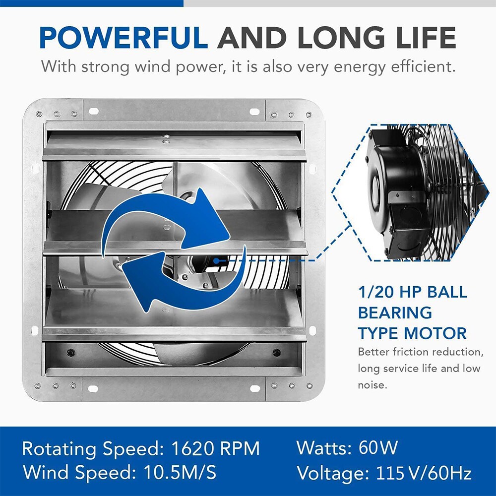 EXTRAUP 12-in Hardwired Indoor or Outdoor Silver Wall Mounted Fan in ...